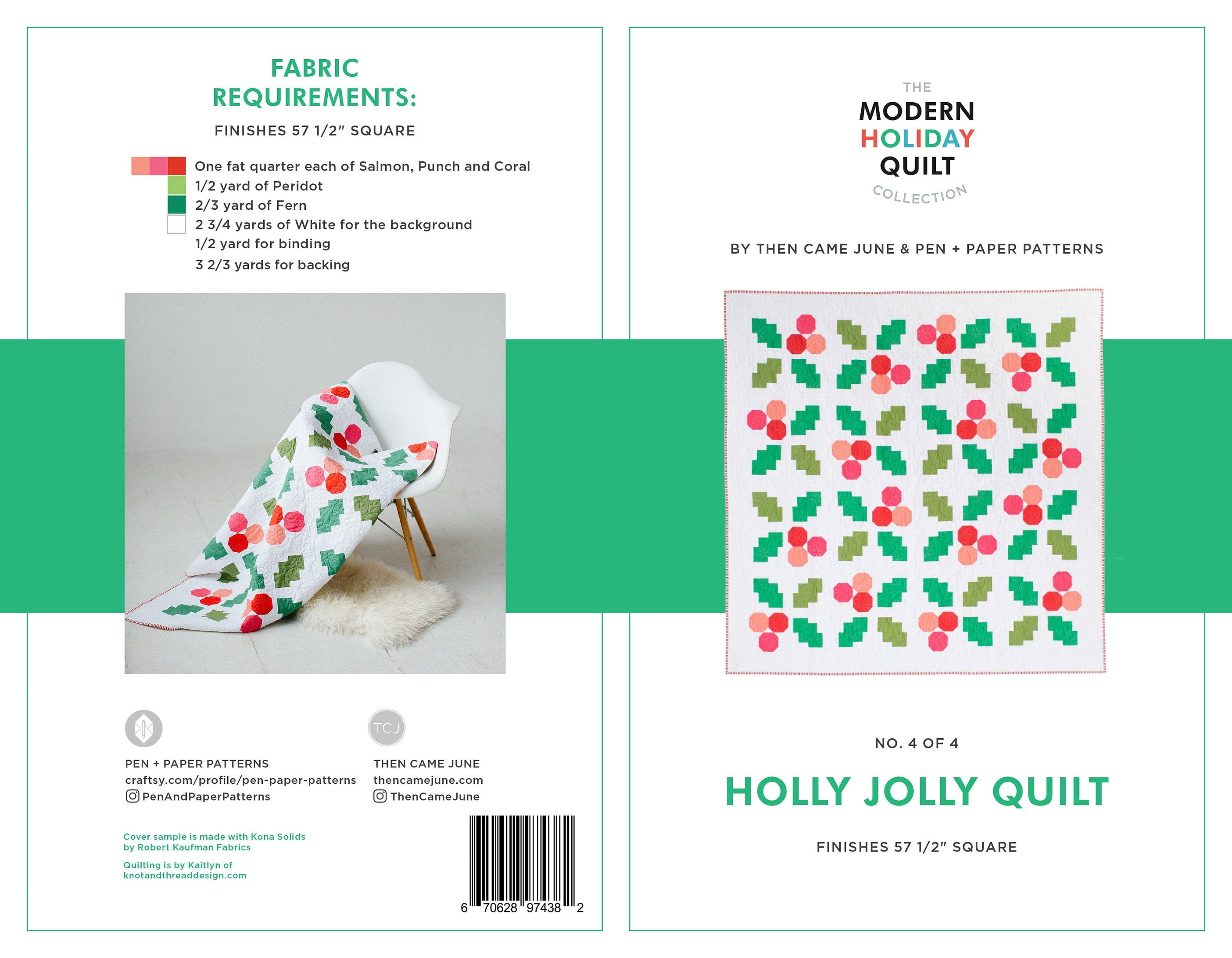 Pen & Paper Patterns Holly Jolly Quilt Pattern - Walmart.com