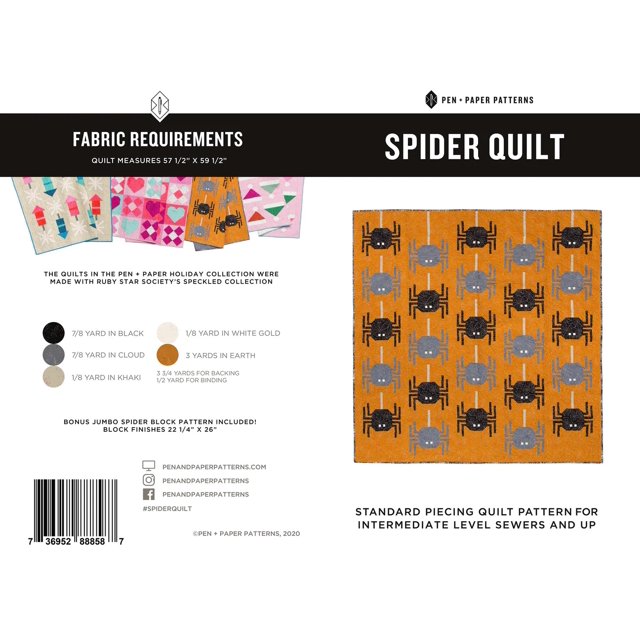 Pen & Paper Patterns Spider Quilt Pattern - Walmart.com