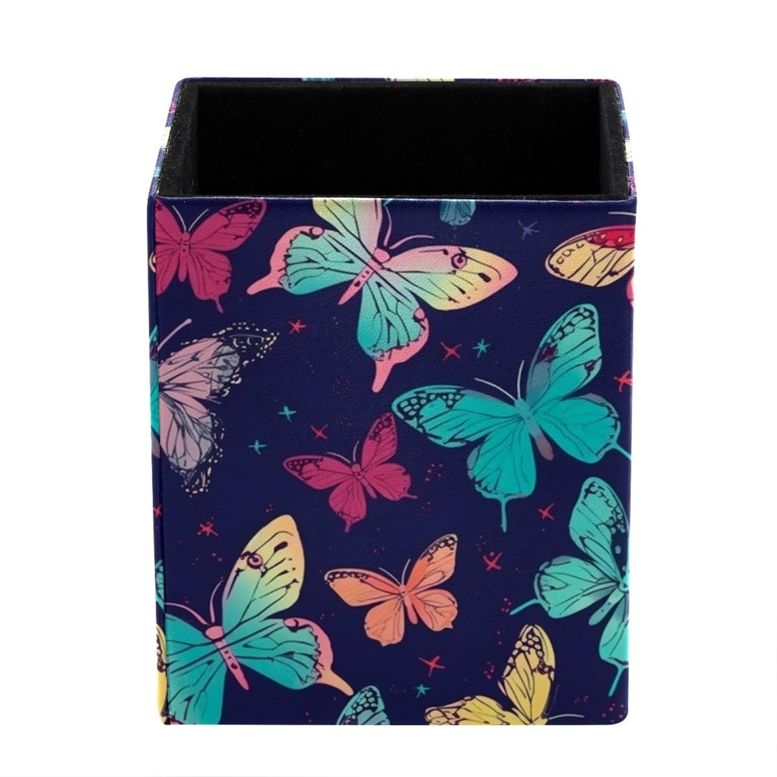 Pen Pencil Holder for Desk, Butterflies Pattern Desk Pen Organizer ...