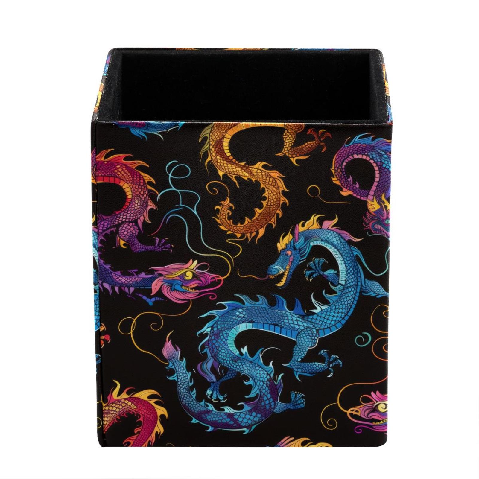 Pen Pencil Holder for Desk, Chinese Dragons Desk Pen Organizer Desktop Supplies and Accessories ...