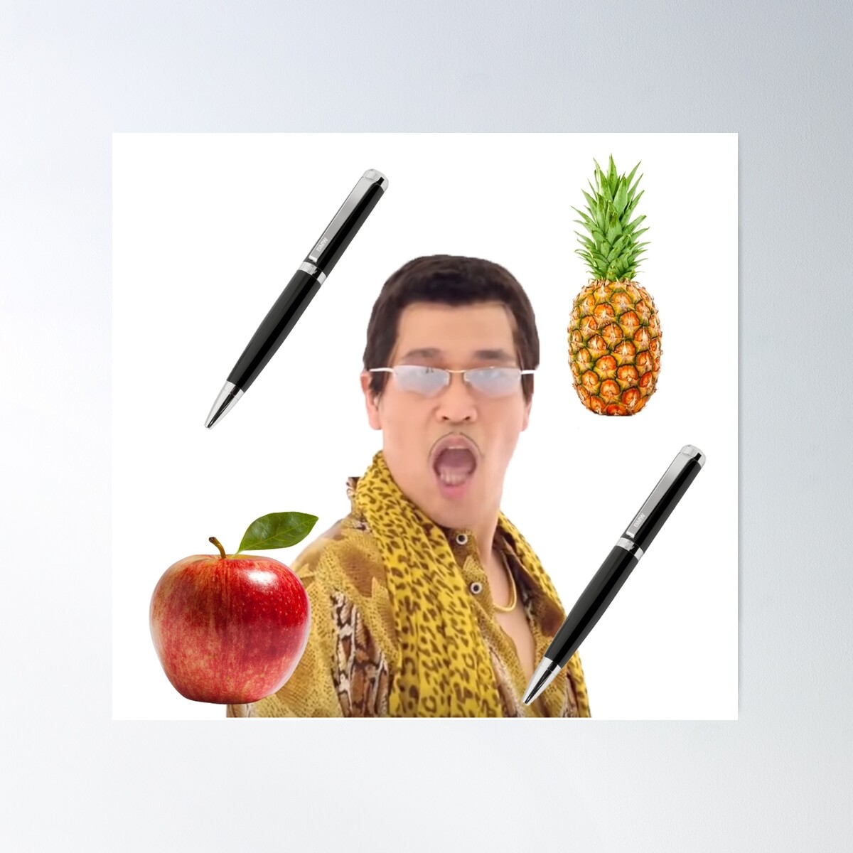 Pen Pineapple Apple Pen Poster Wall Art, Modern Wall Decor For Living ...