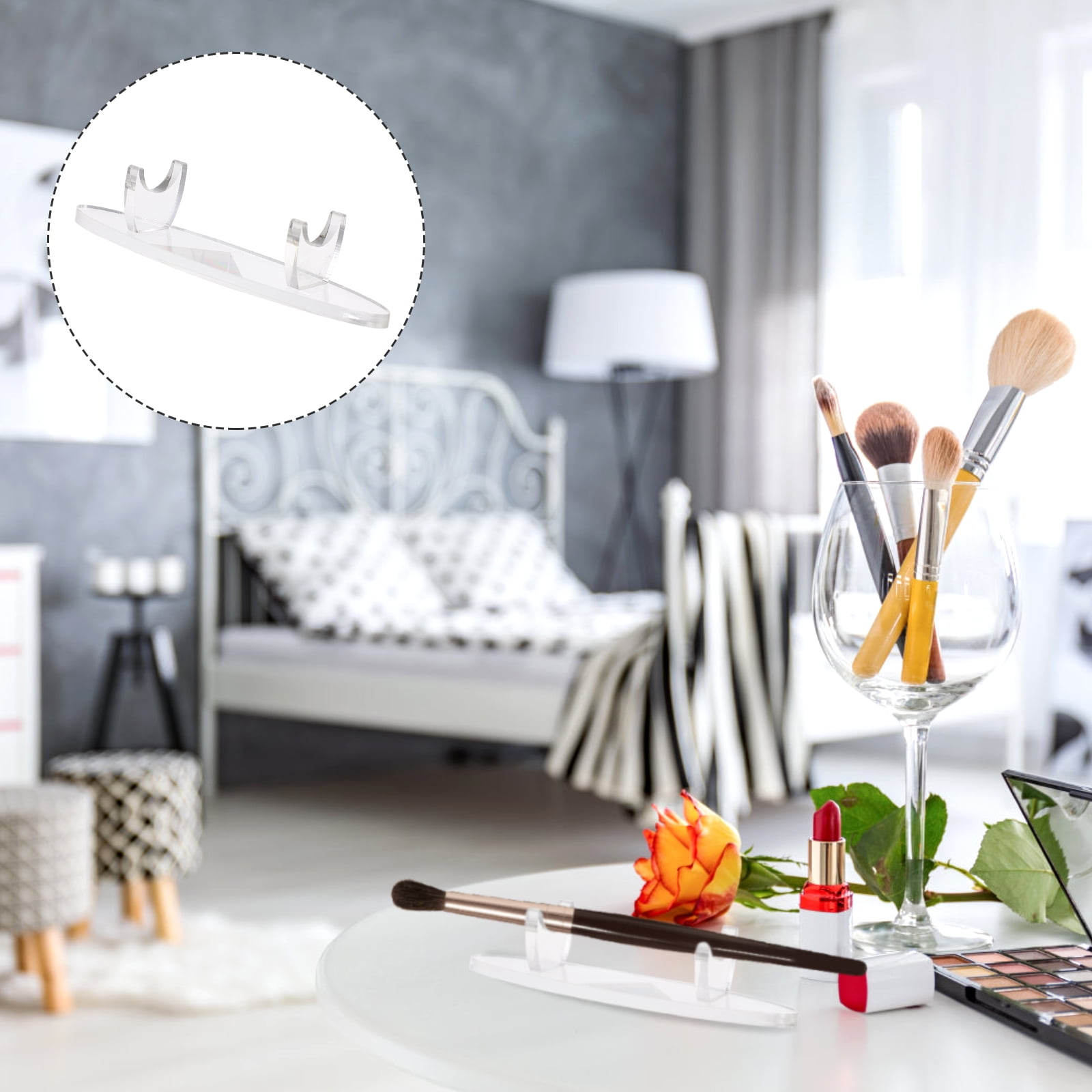 PENIKOKO Eyeliner Display Rack Transparent Simple Design Makeup Brushes ...