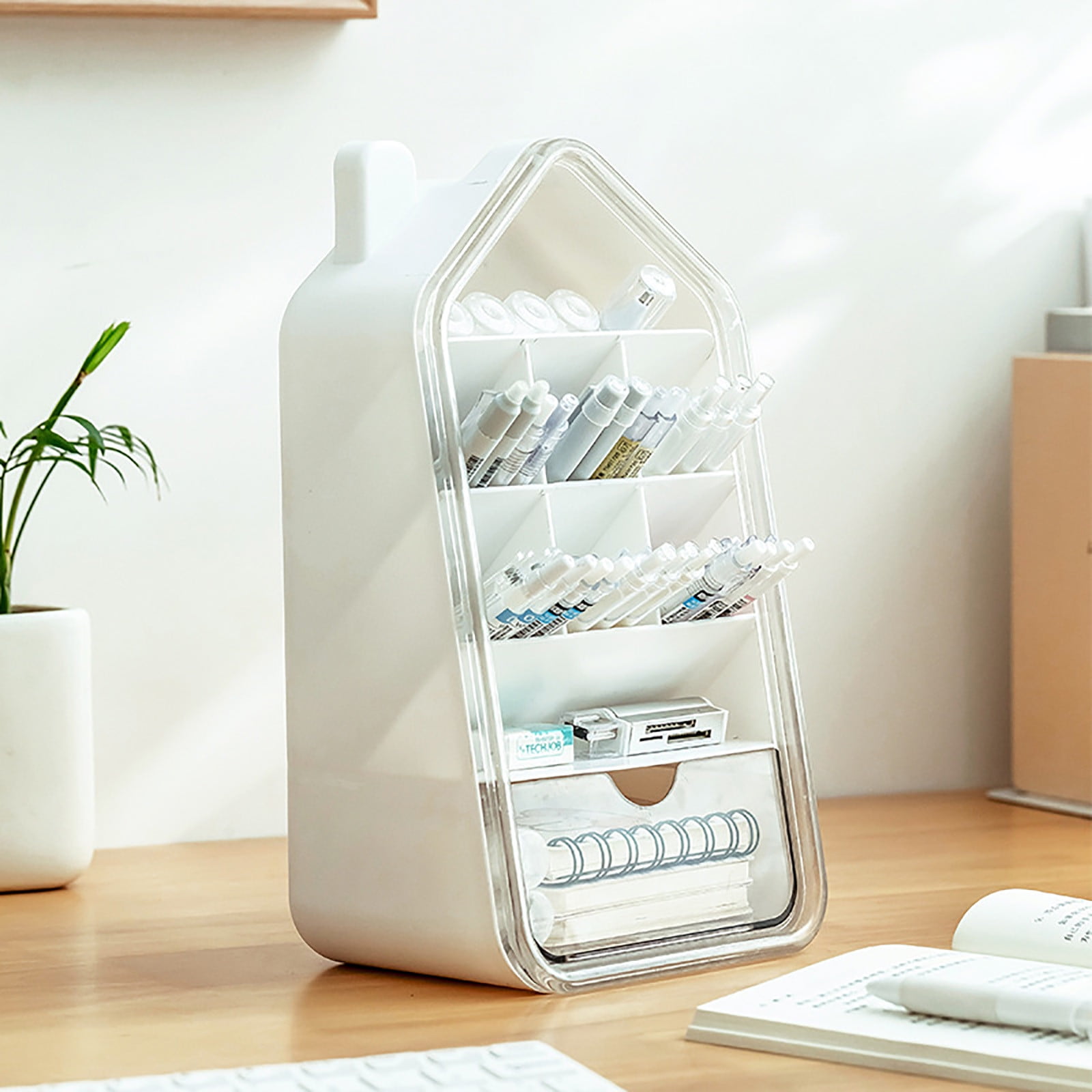 Pen Storage Box Office Desktop Compartment Storage Box Office Pen ...