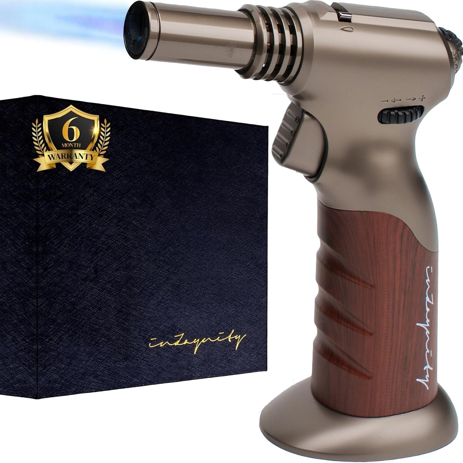 Dual Flame Butane Torch - Refillable Handheld Blow Torch for Cooking ...