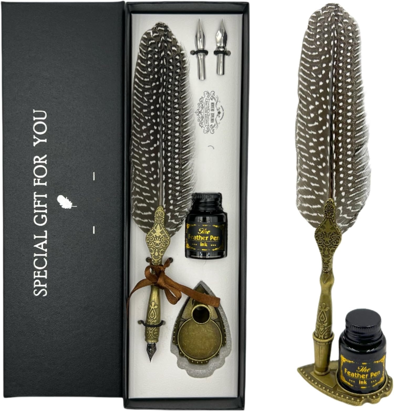 Pen and Ink Set, Classic Series Pheasant Quill Pen with Carving Pen ...