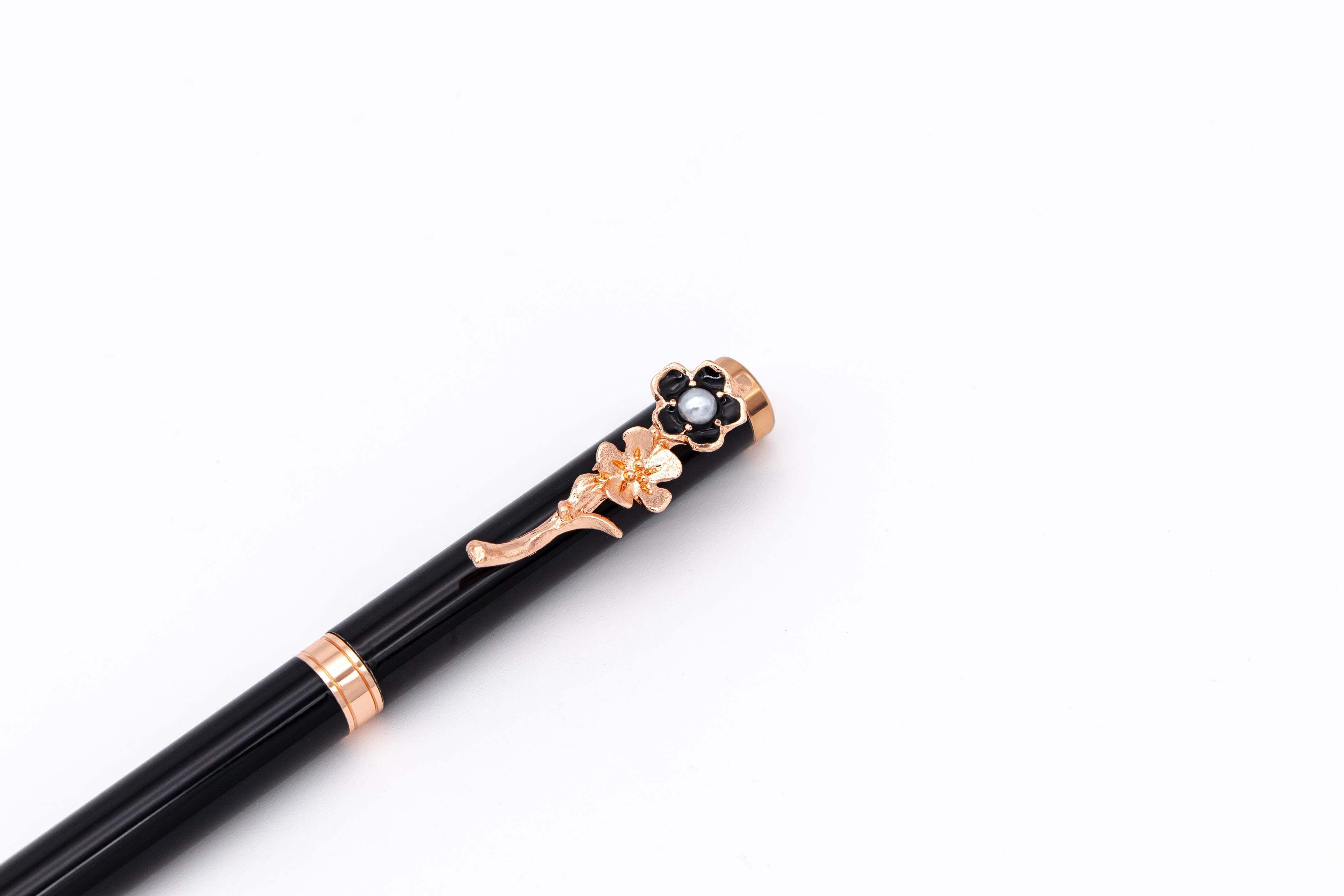 A Artista Vision Pen for Women, Fancy Gel Pen with Flower Design, Fine ...