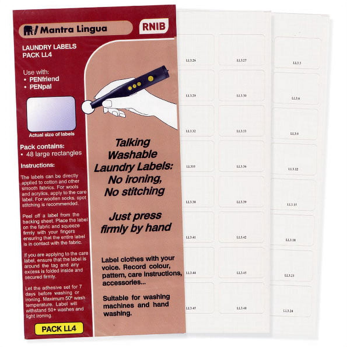PenFriend Audio Laundry Label- Pack 4- 48-pack - Walmart.com