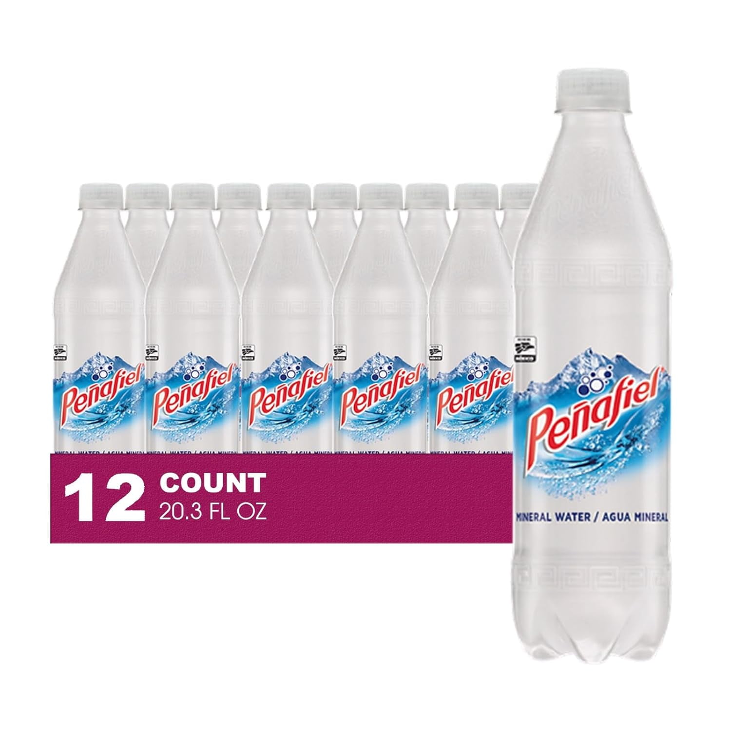 Penafiel 12 Pack of Mineral Spring Water Beverage 20.3 fl oz Plastic Bottle Imported from Mexico ...