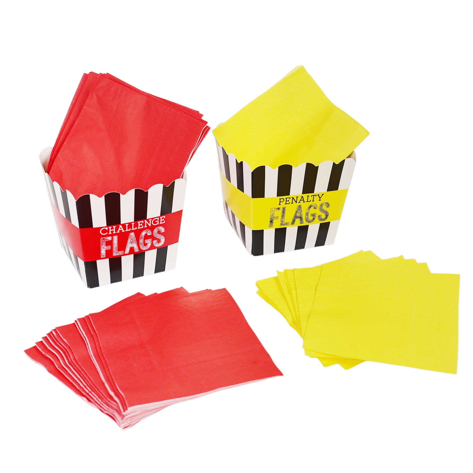 Penalty Flag Tailgate Party Themed Napkin Set, Yellow, Red, by Qtop, 38 ...