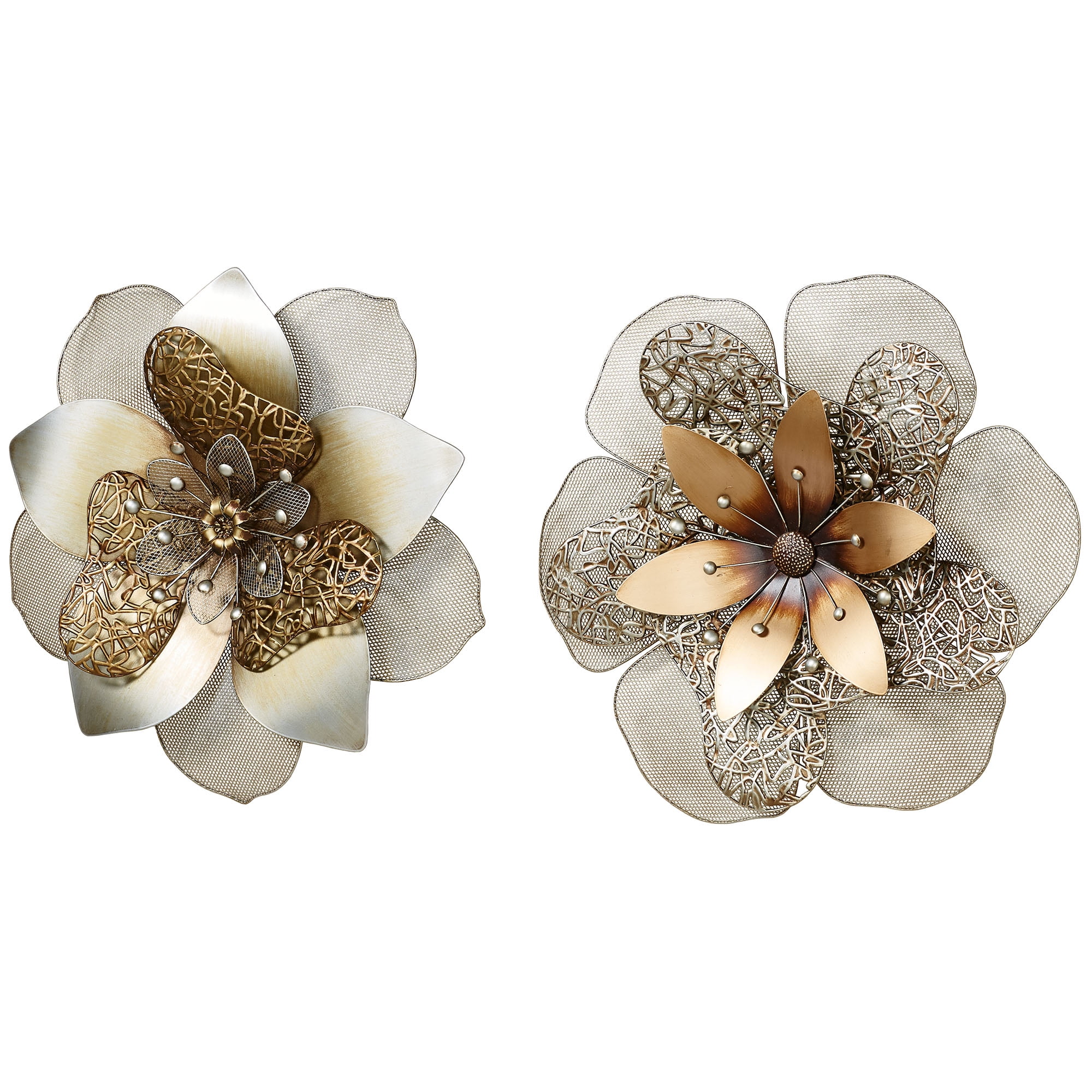 Penbrook Floral Wall Art Multi Metallic Set of Two 2 - Walmart.com