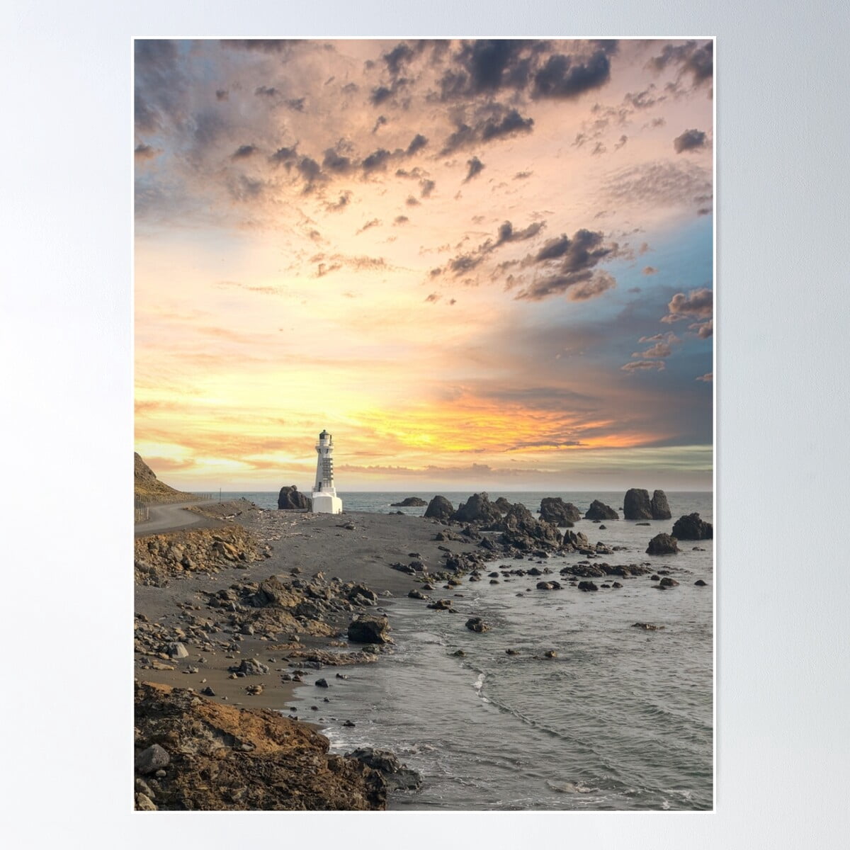 Pencarrow Lighthouse Lower Hutt Poster Wall Art, Modern Wall Decor For ...