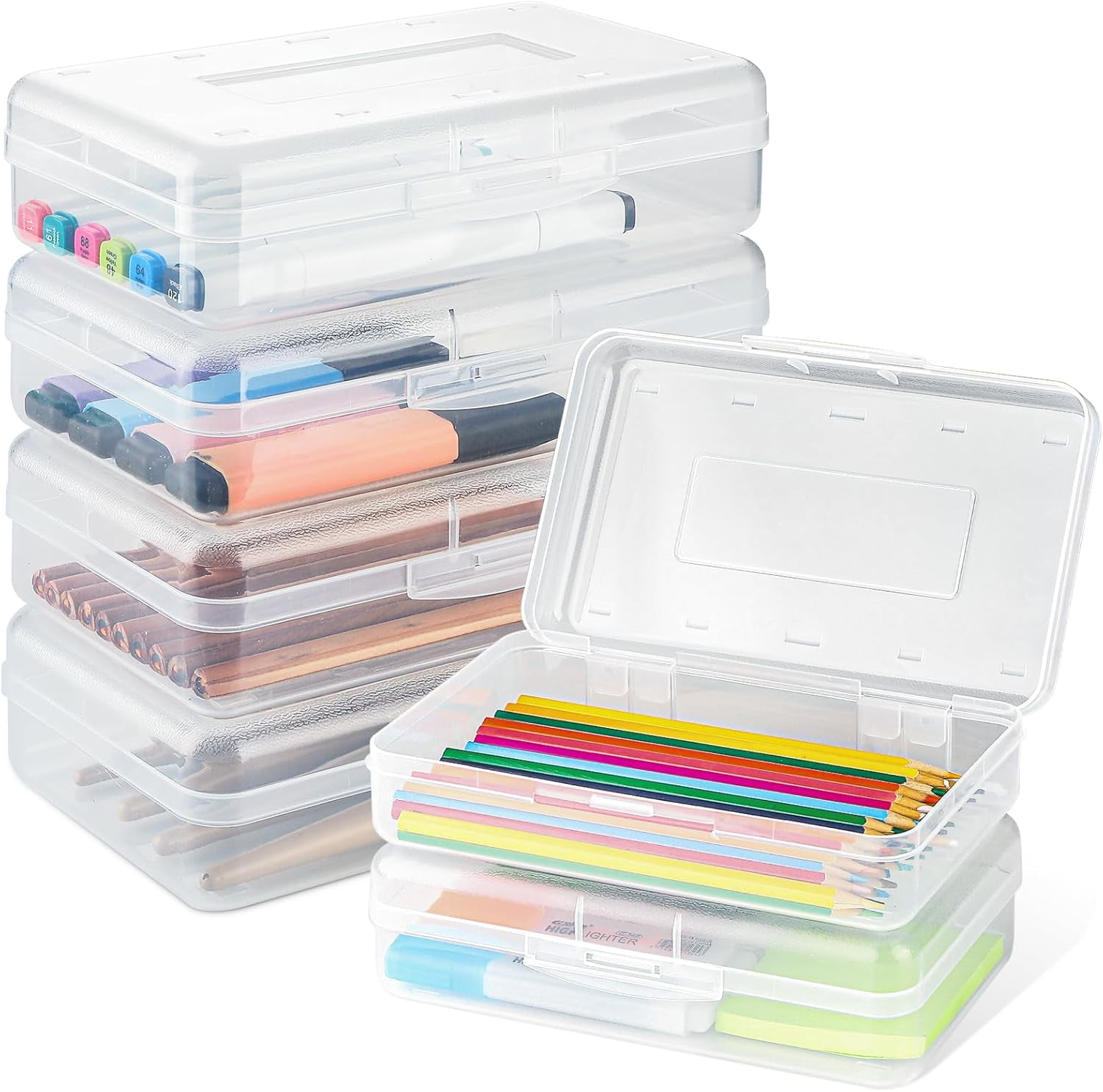 Ywuzuh Pencil Box, Assorted Color for Kids, Plastic Hard Pencil Case ...