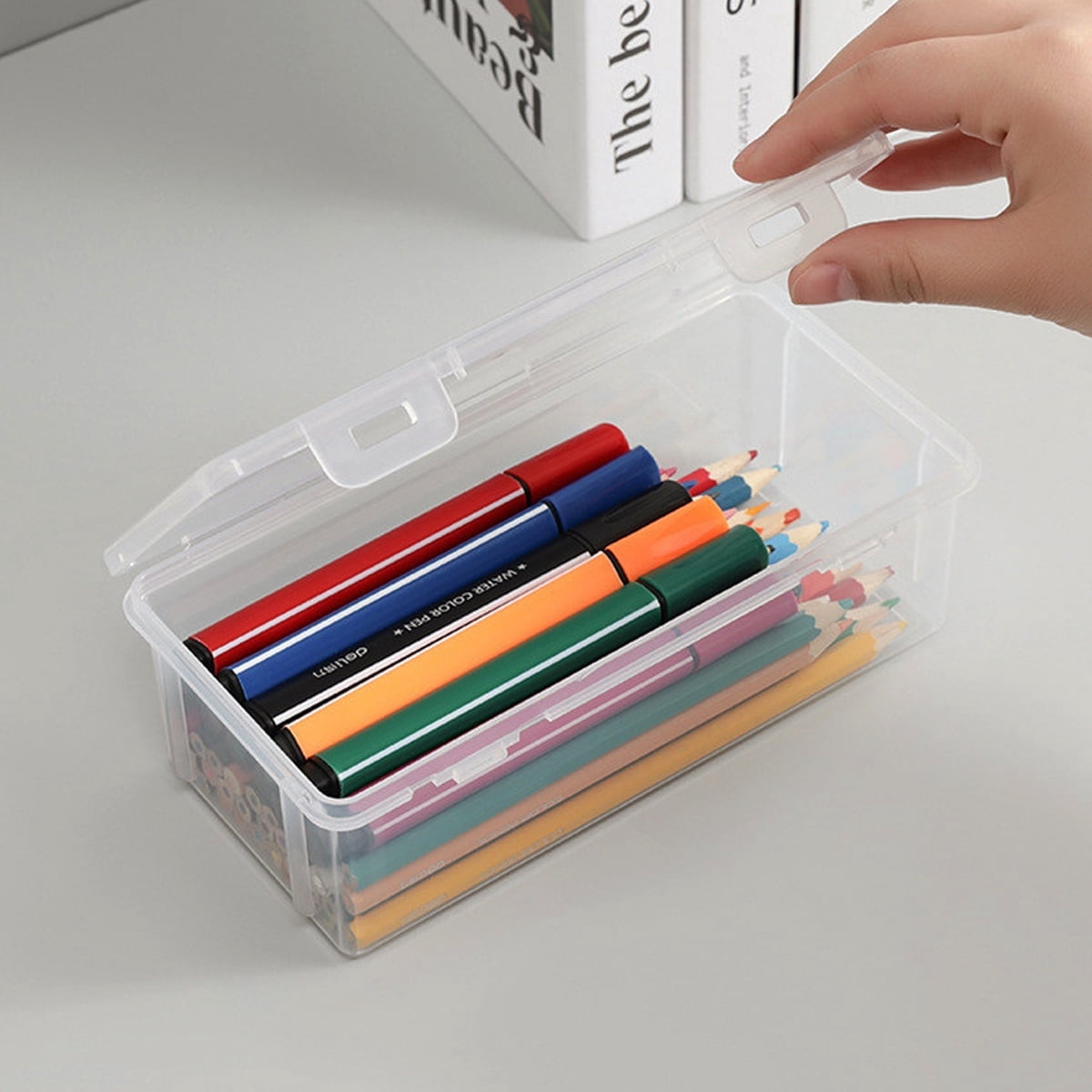 Ywuzuh Pencil Box, Assorted Color, Plastic Hard Pencil Case, School ...