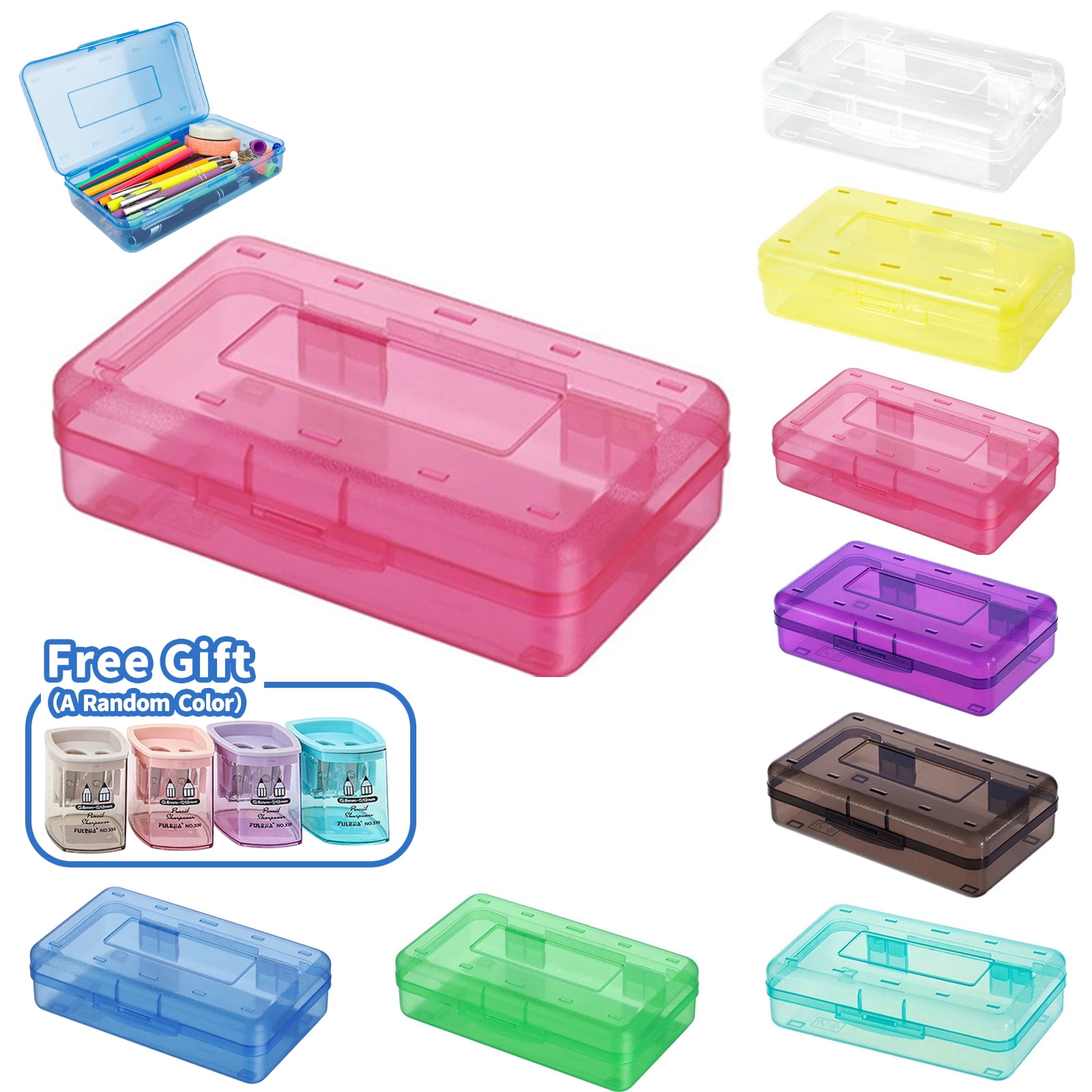 Pencil Box Large Capacity Clear Pencil Case Hard Pencil Case Clear ...