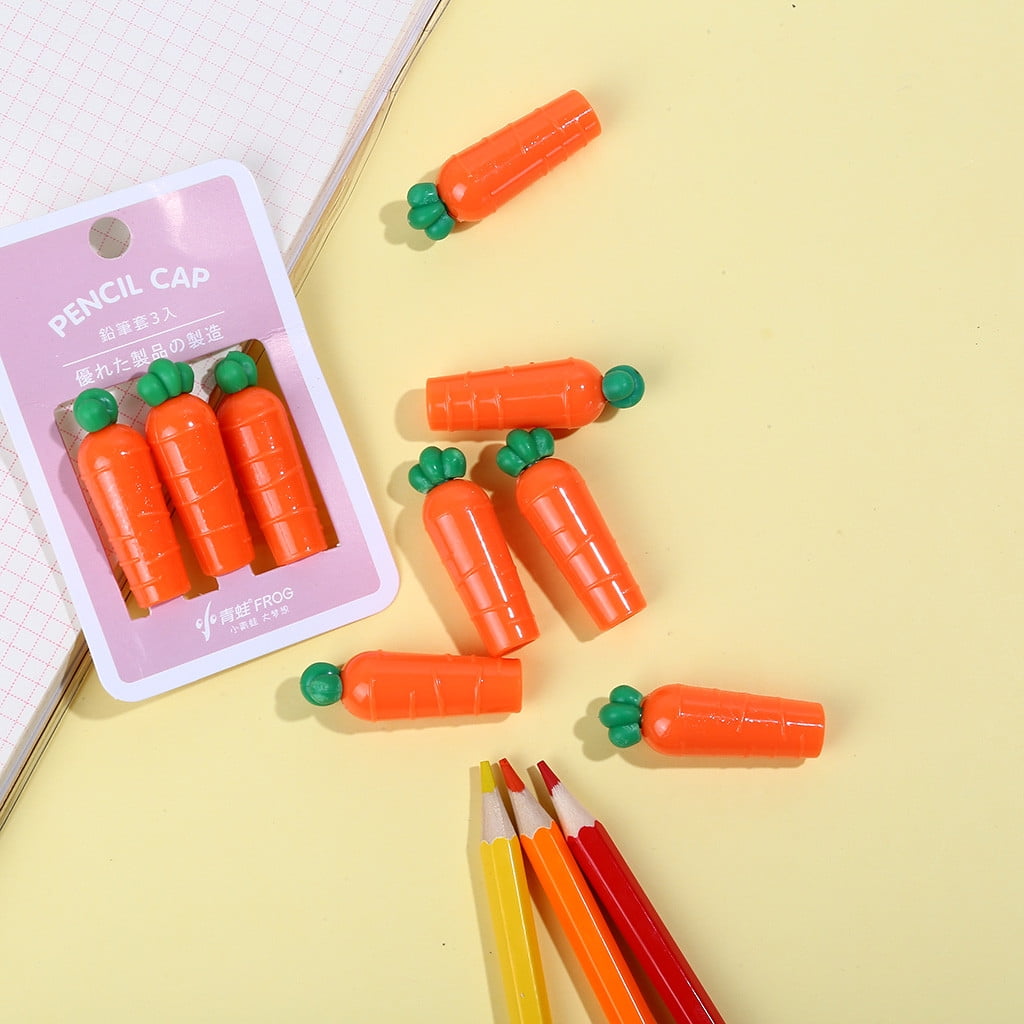 Pencil Cap carrot Head Cartoon Pencil Set Pencil Extender Shower Caps ...