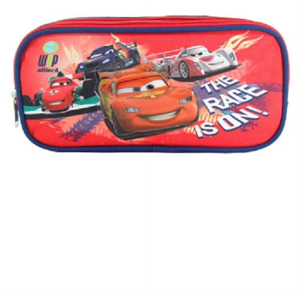Disney Cars Durable Canvas Pencil Case with 2 Zipper Compartments, 9x4 ...