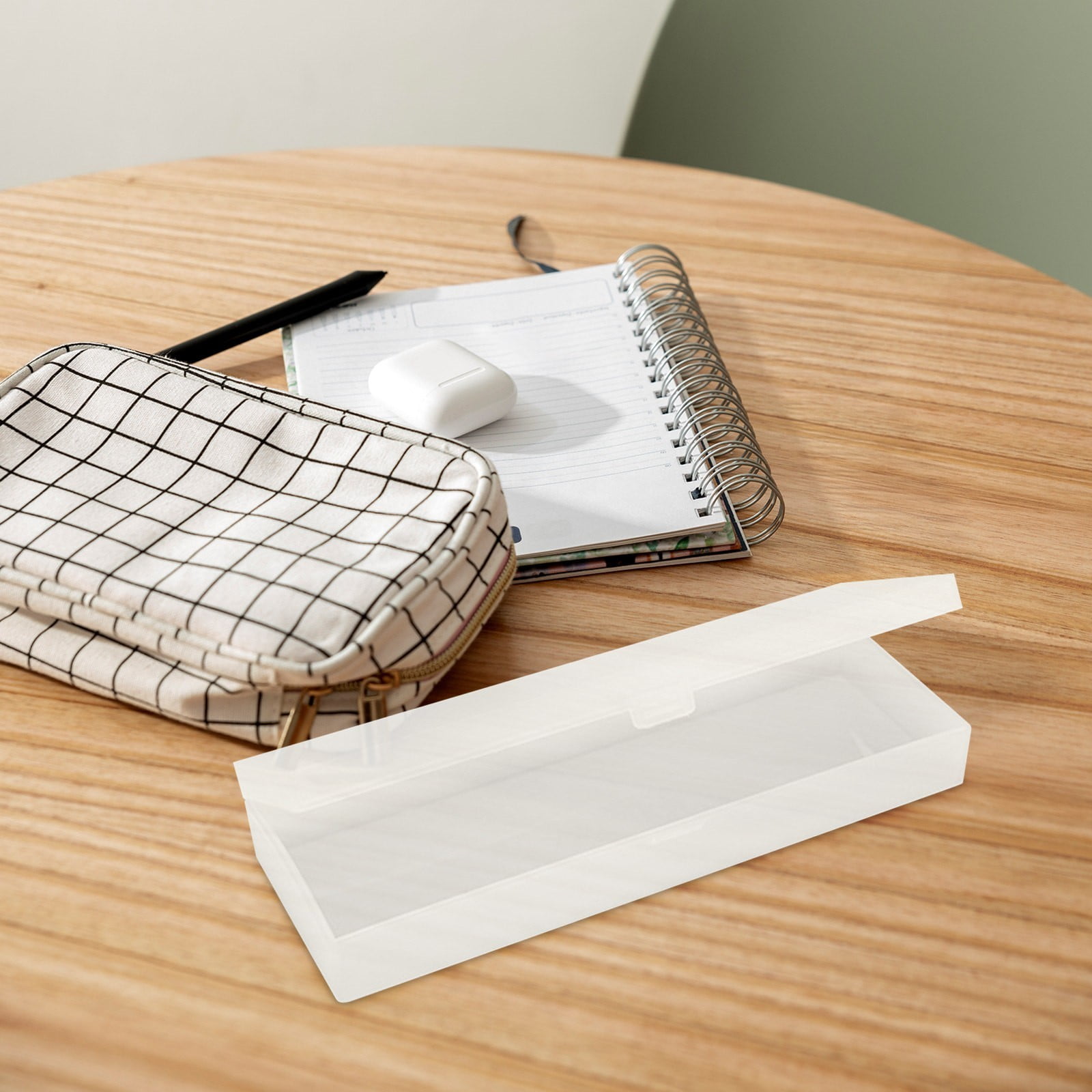 Pencil Case Frosted Translucent, Multi, Functional Extended Plastic Writing Accessories Box for ...