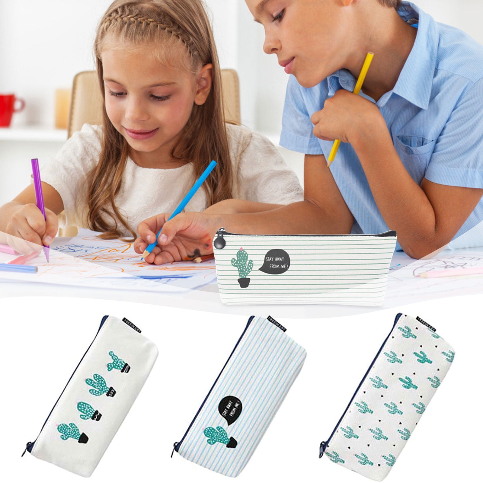 Pencil Case Pen Case Pencil Pouch For Students Zipper Stationery Bag ...