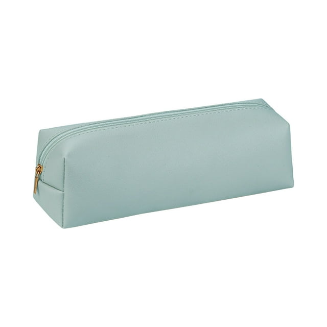 Pencil Case Pencil Pouch Black Pencil Bag Leather Pen Case Small Zipper ...