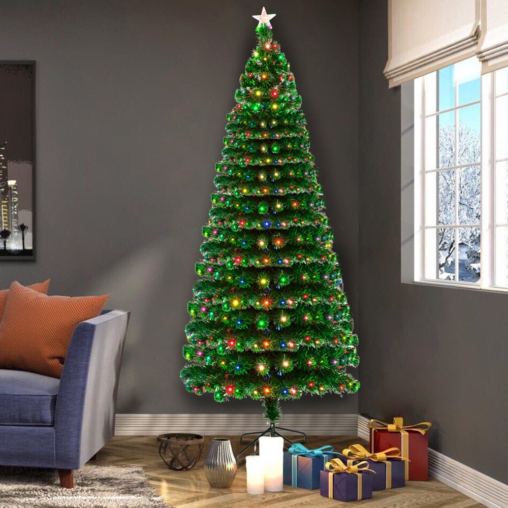 Pencil Christmas Tree, 7.5 FT Christmas Tree in Green with 260 LED ...