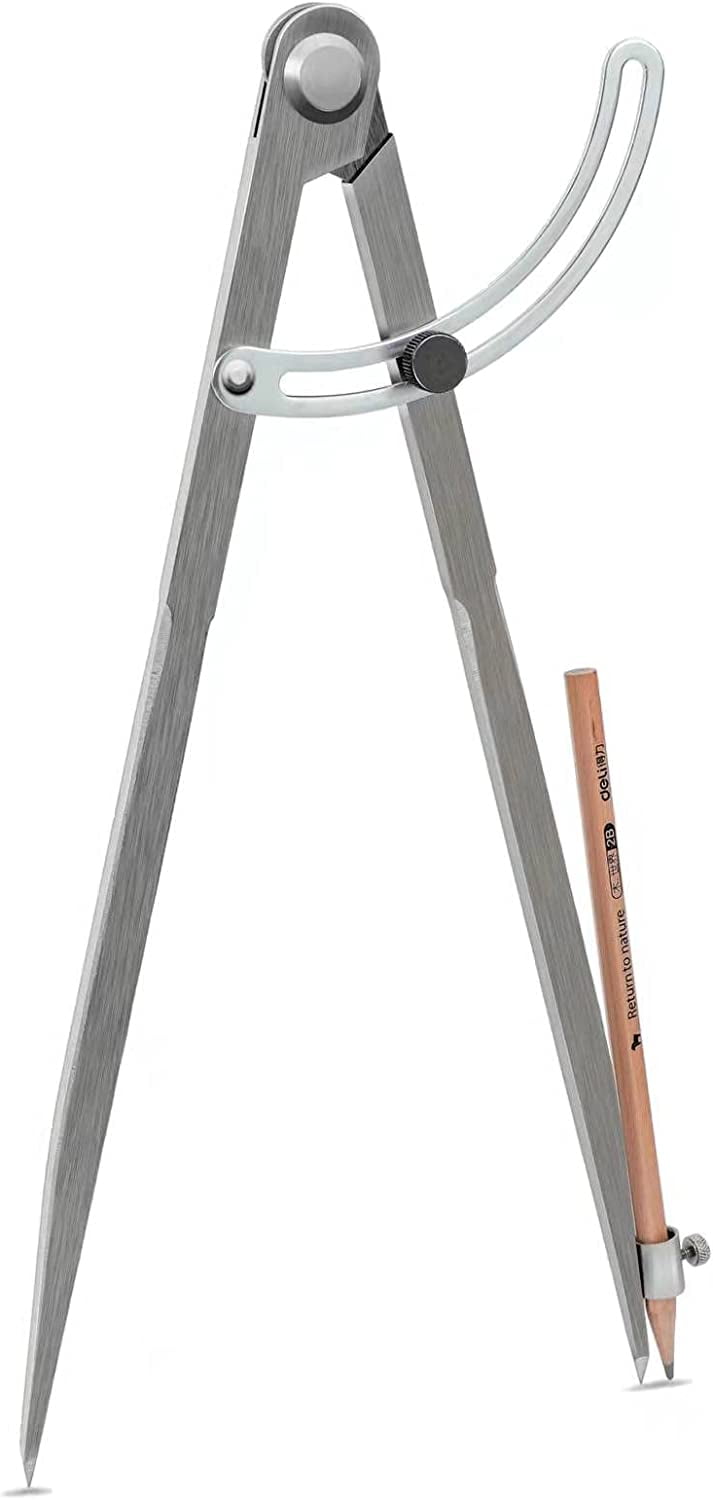 Pencil Compass 12 inch, Precision Woodworking Compass with Wing Divider ...