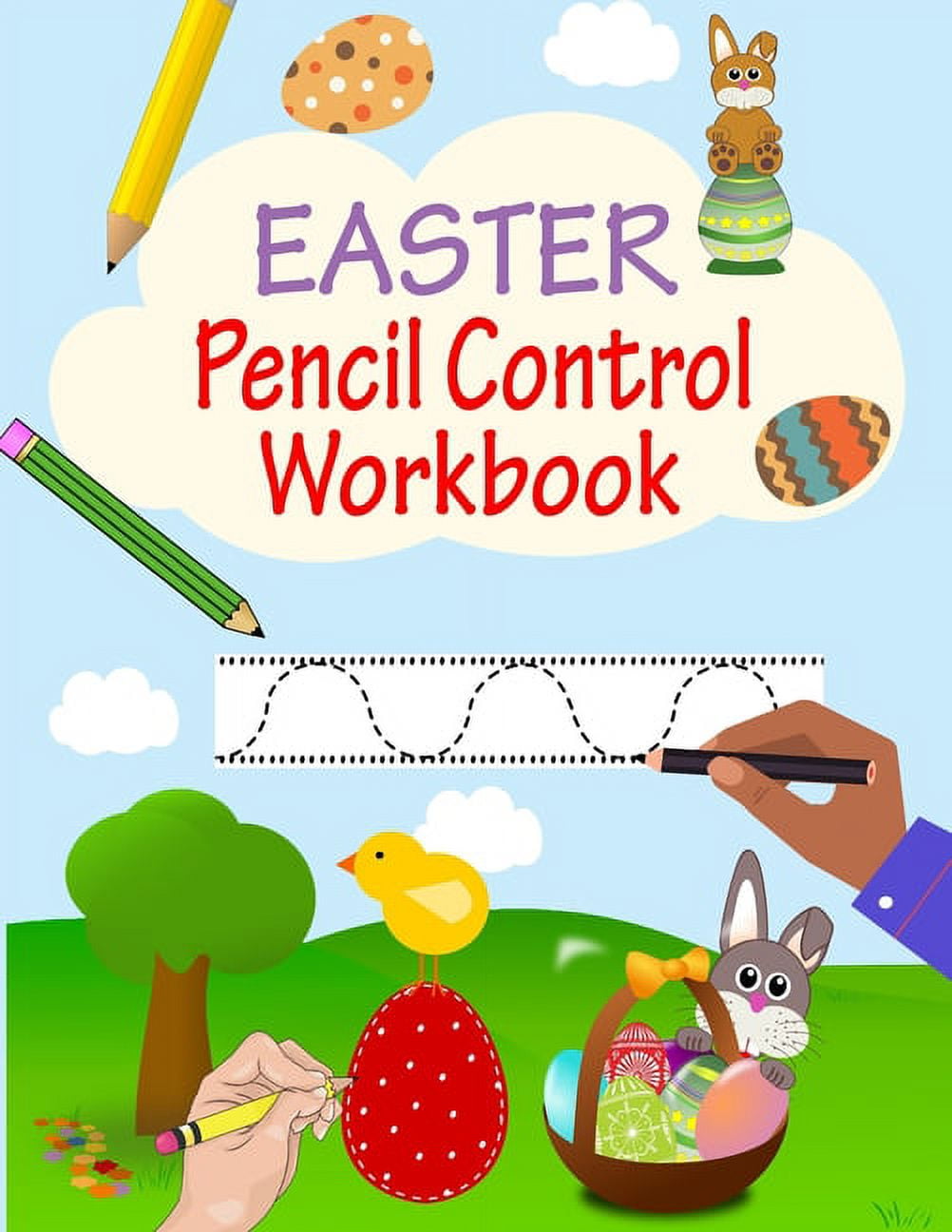 Pencil Control Workbook: Easter Activity Book For Kids, Learn To Draw ...