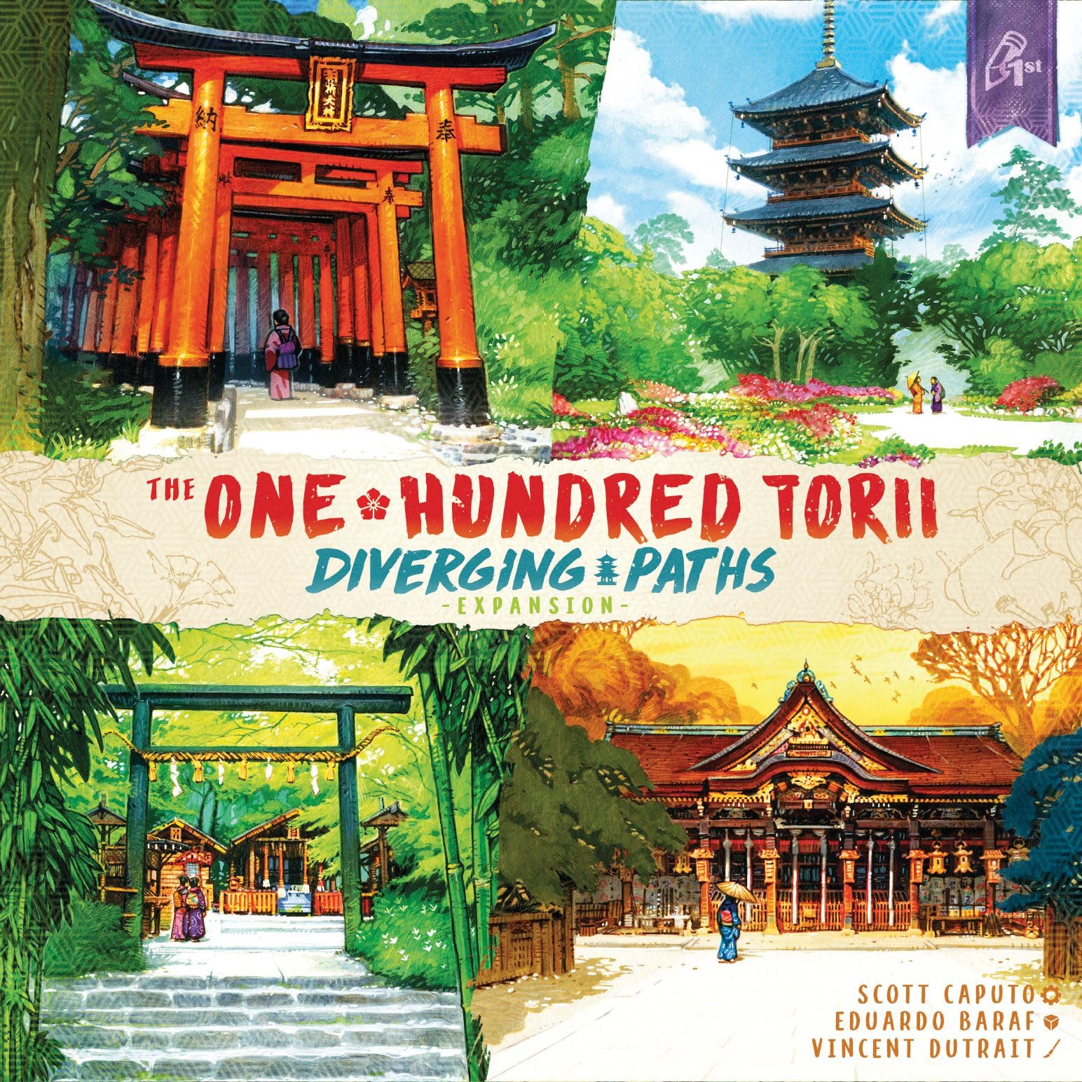 Pencil First Games The One Hundred Torii: Diverging Paths Board Game - A Tile-Laying Expansion ...