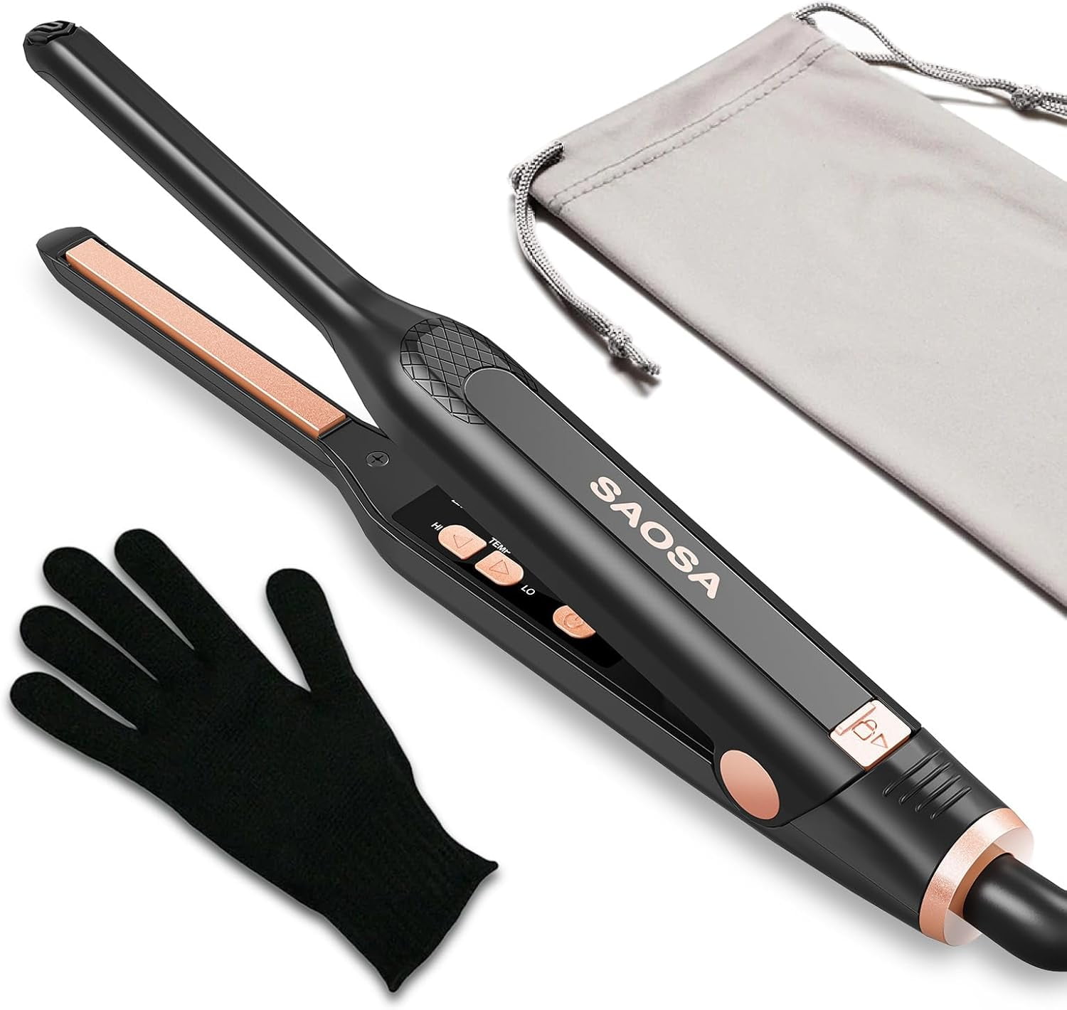 Pencil Flat Iron, 3/10" Small Flat Irons for Short Hair, Pixie Cut and ...