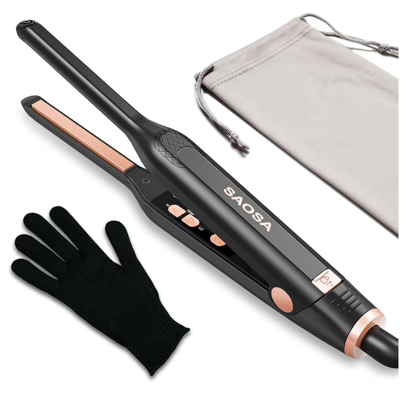 Pencil Flat Iron, 3/10" Small Flat Irons for Short Hair, Pixie Cut and ...