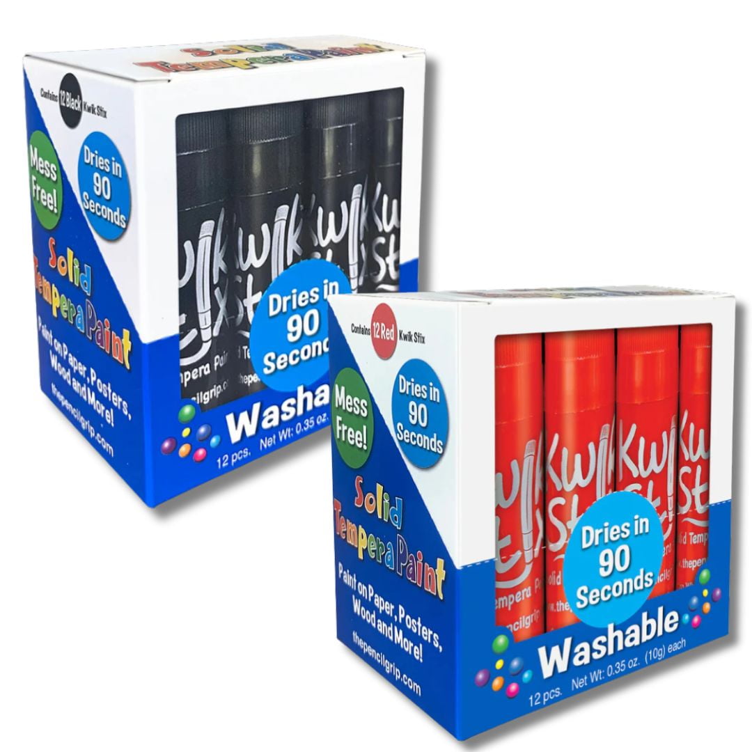 The Pencil Grip Kwik Stix Solid Tempera Paint Sticks Bundle, Washable ...