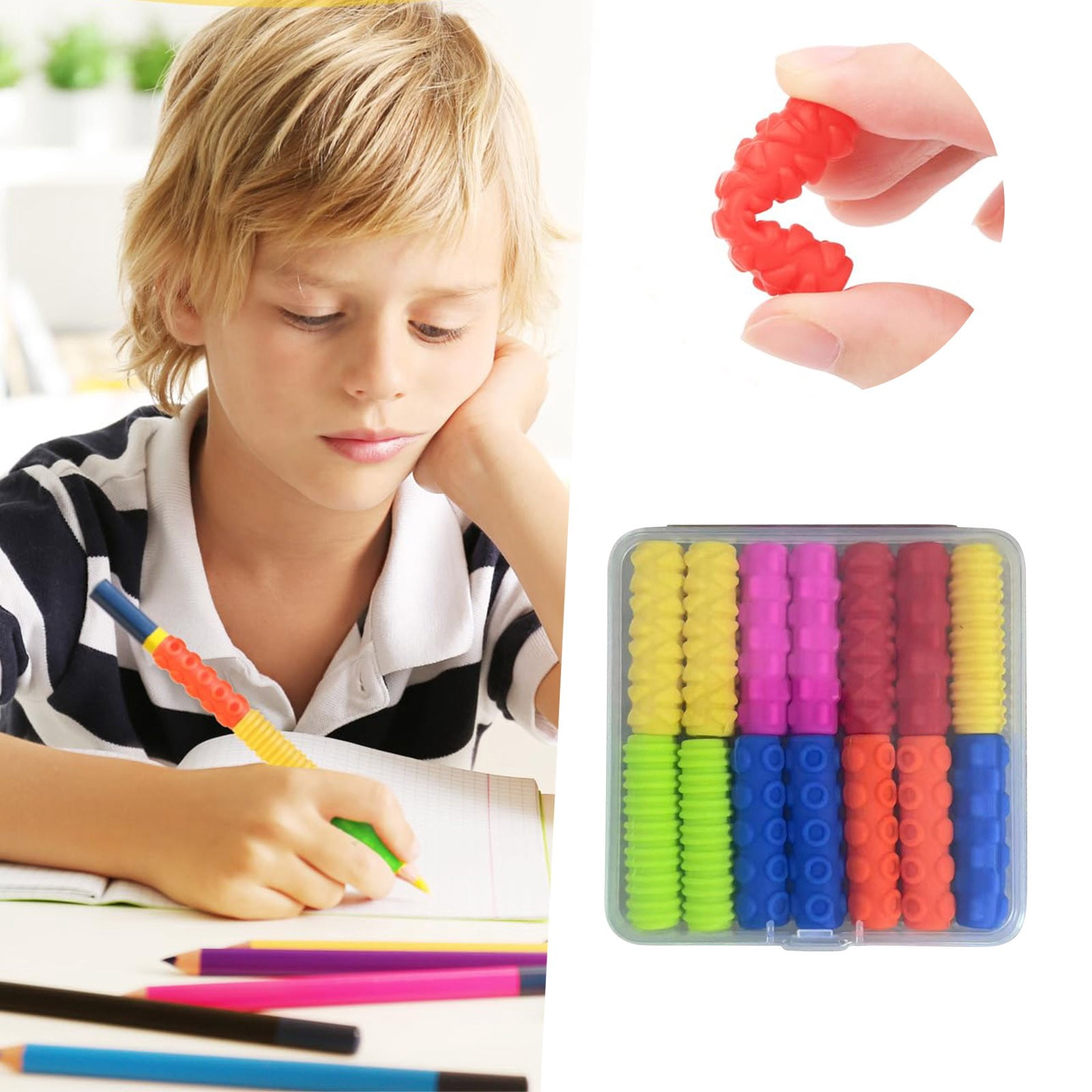 Pencil Grips, Rubber Pencil Grips, Pencil Grippers, Multicolor Rubber ...