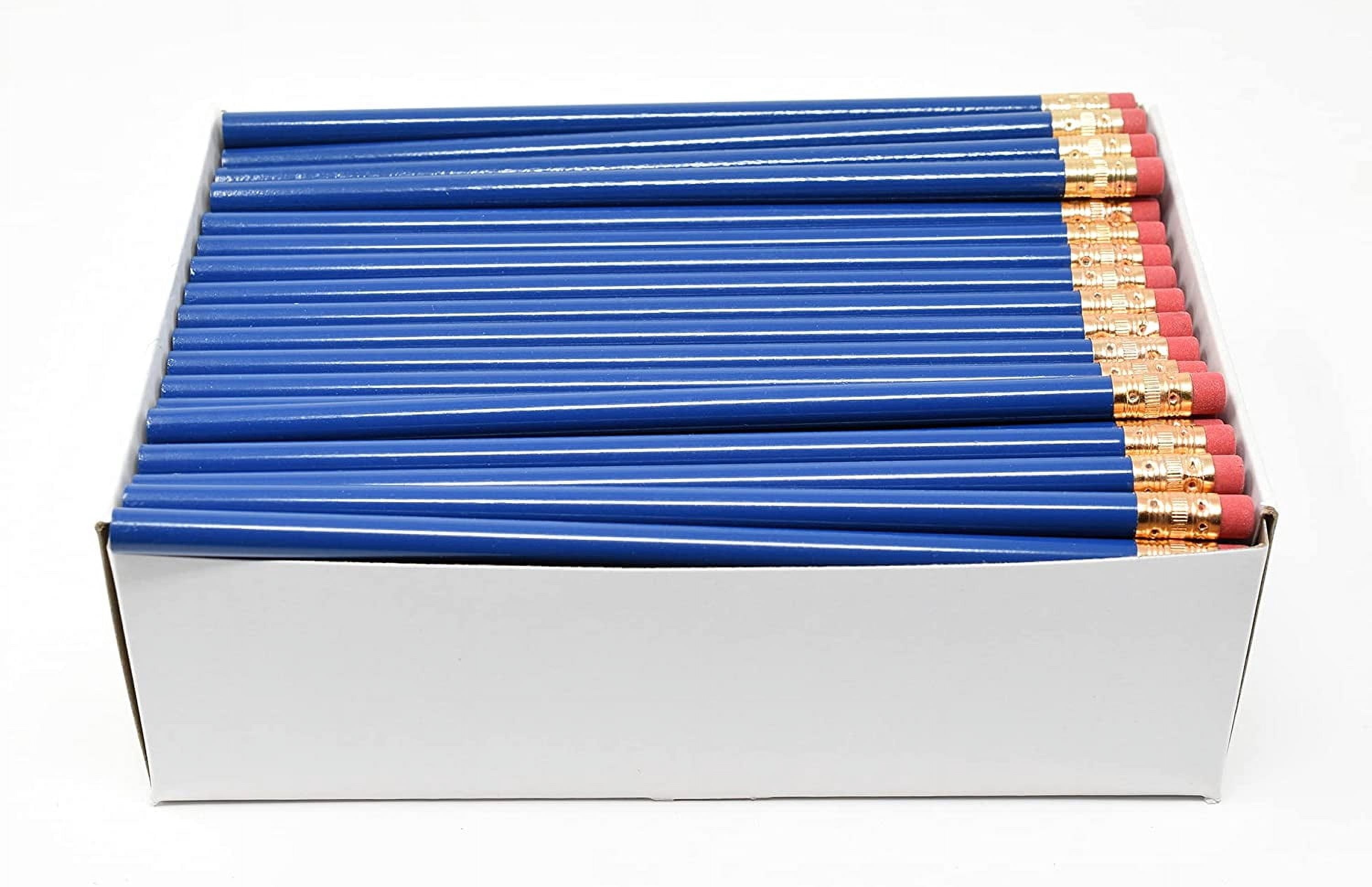 Pencil Guy Blank Round Pencils Blue, Pack of 1000 Wood Pencils ...
