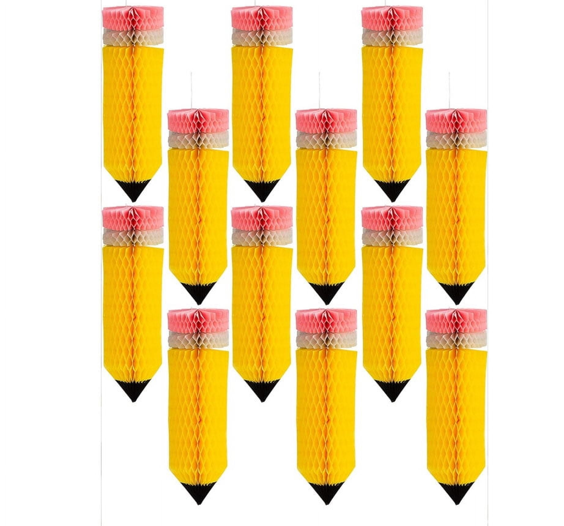 Pencil Hanging Honeycomb Back to School Classroom Decorations, Welcome ...