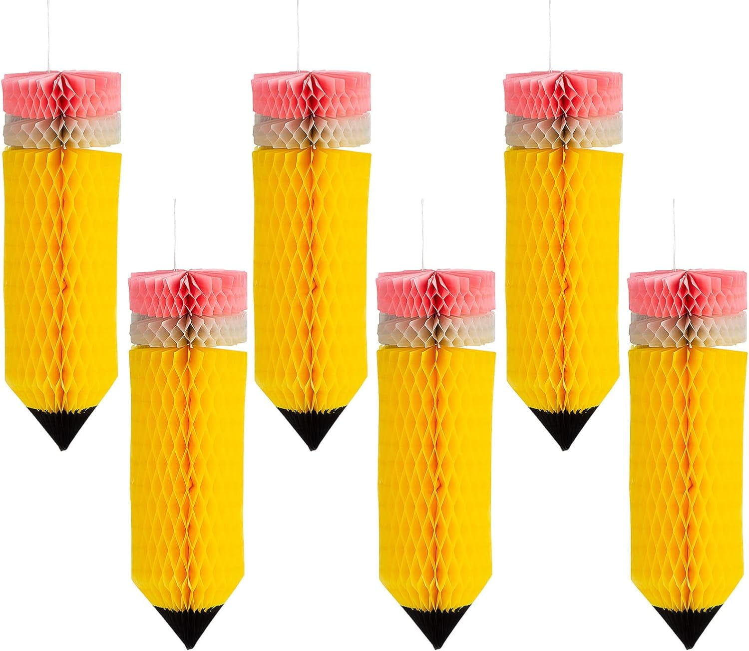 Pencil Hanging Honeycomb Back to School Classroom Decorations, Welcome ...