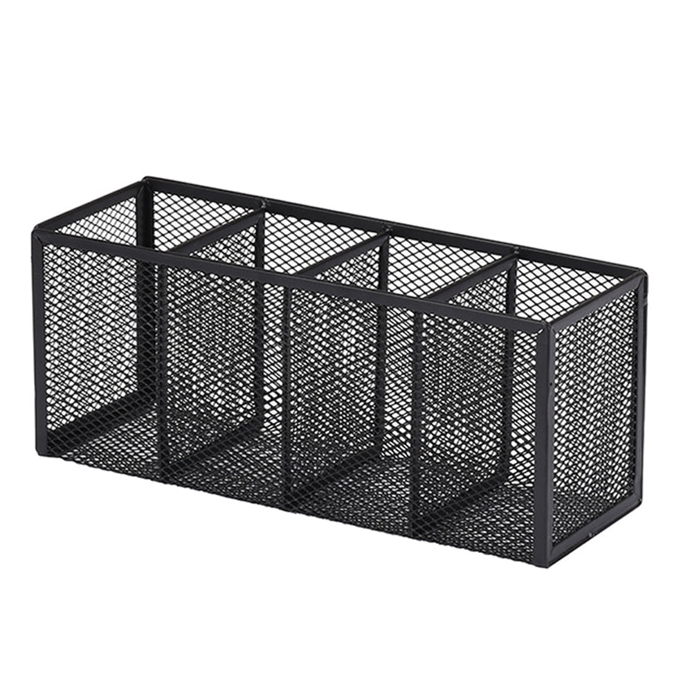 Pencil Holder, Black Mesh Pen Organizer Storage Basket, Cubicle Desk ...