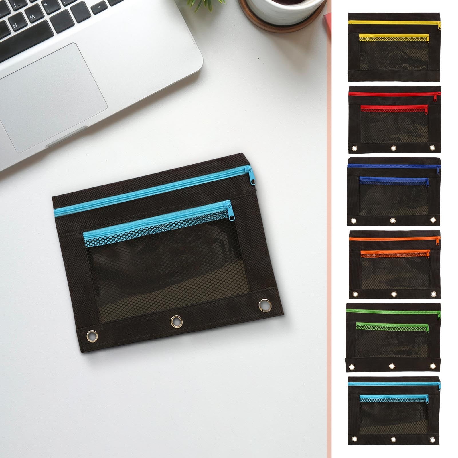 Pencil Pouch for 3 Ring Binder, Binder Pencil Pouch, 3 Hole Pencil Pouch, Mesh Pencil Pouch ...