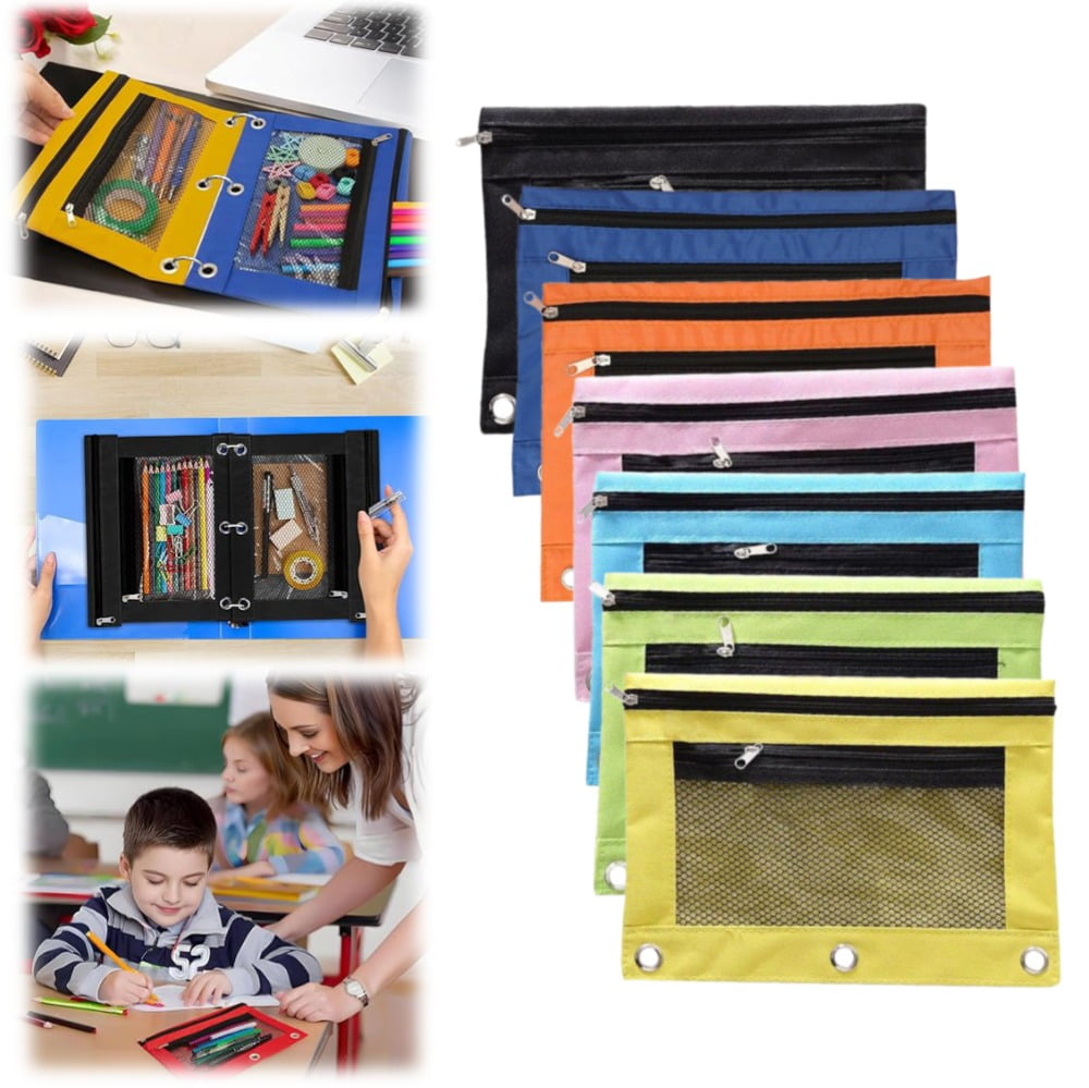 Pencil Pouch for 3 Ring Binder Double Pocket Zipper Pencil Case with ...