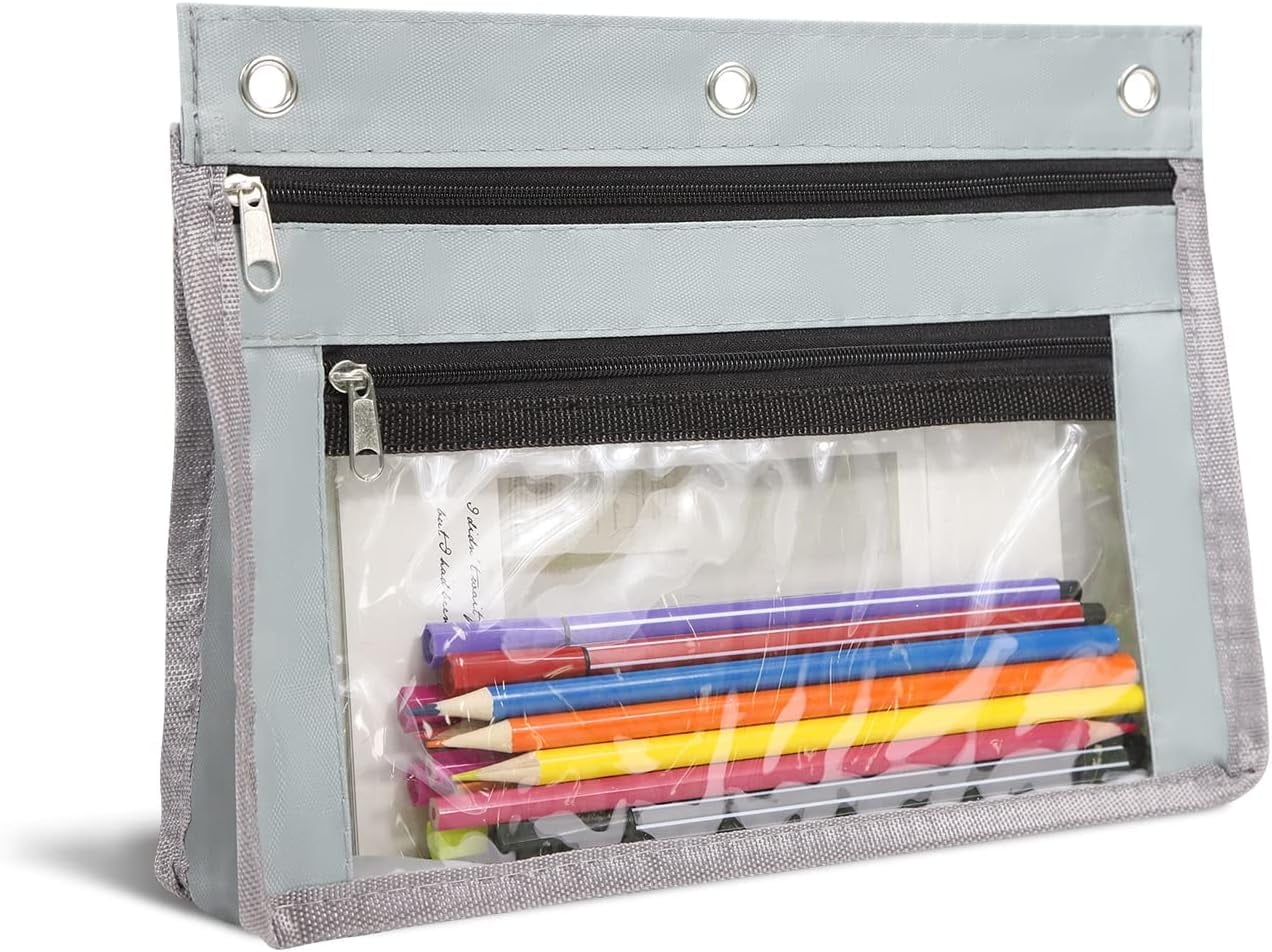 Pencil Pouch for 3 Ring Binder with 1 inch Expandable Capacity, Large ...