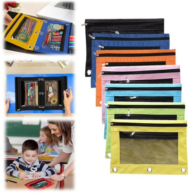 Pencil Pouch for 3 Ring Binder, Pencil Bags with Zipper Pencil Case for Binder Large Pencil Case ...