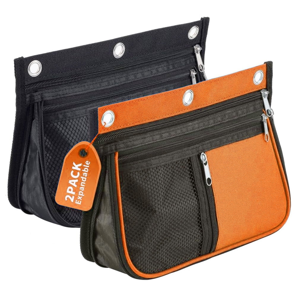 Pencil Pouch for Binder, Expandable Zipper Pencil Pouch, Fabric Pencil ...