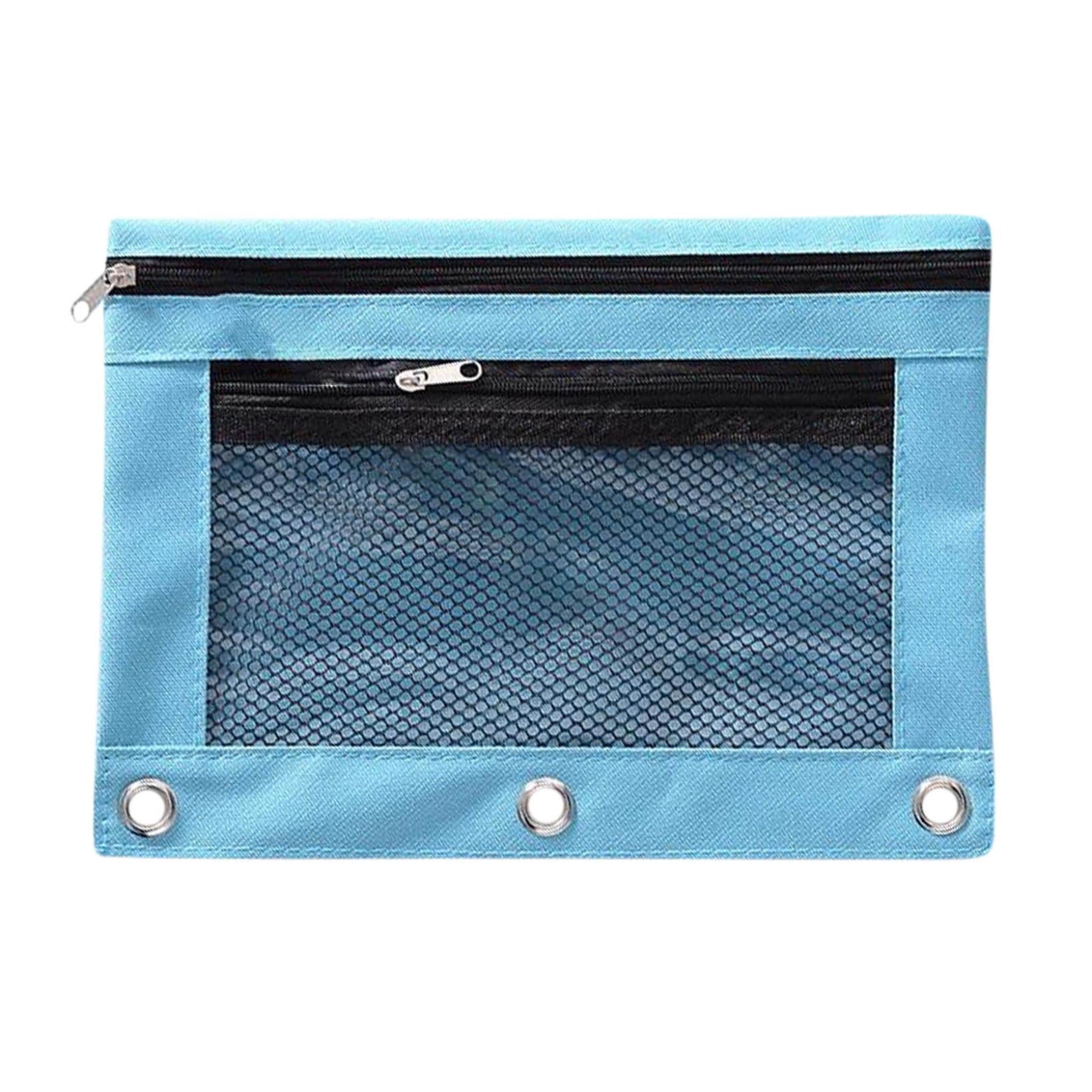 Pencil Pouch,Three-hole Pencil Case Single Zipper Transparent Document ...