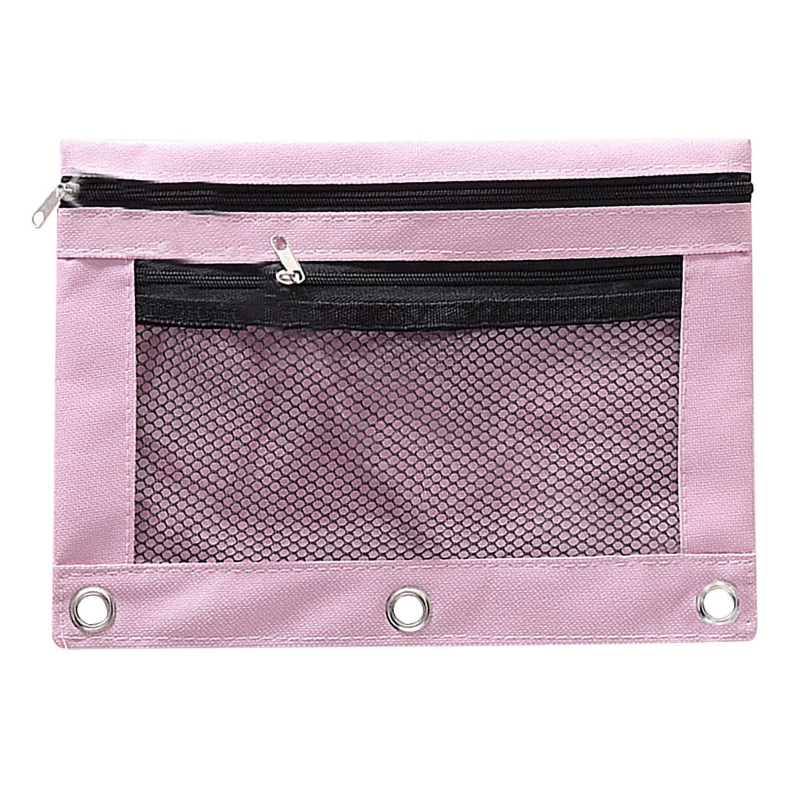 Pencil Pouch for 3 Ring Binder, Pencil Pouches with Zipper-Pencil Case with Double Pocket and ...