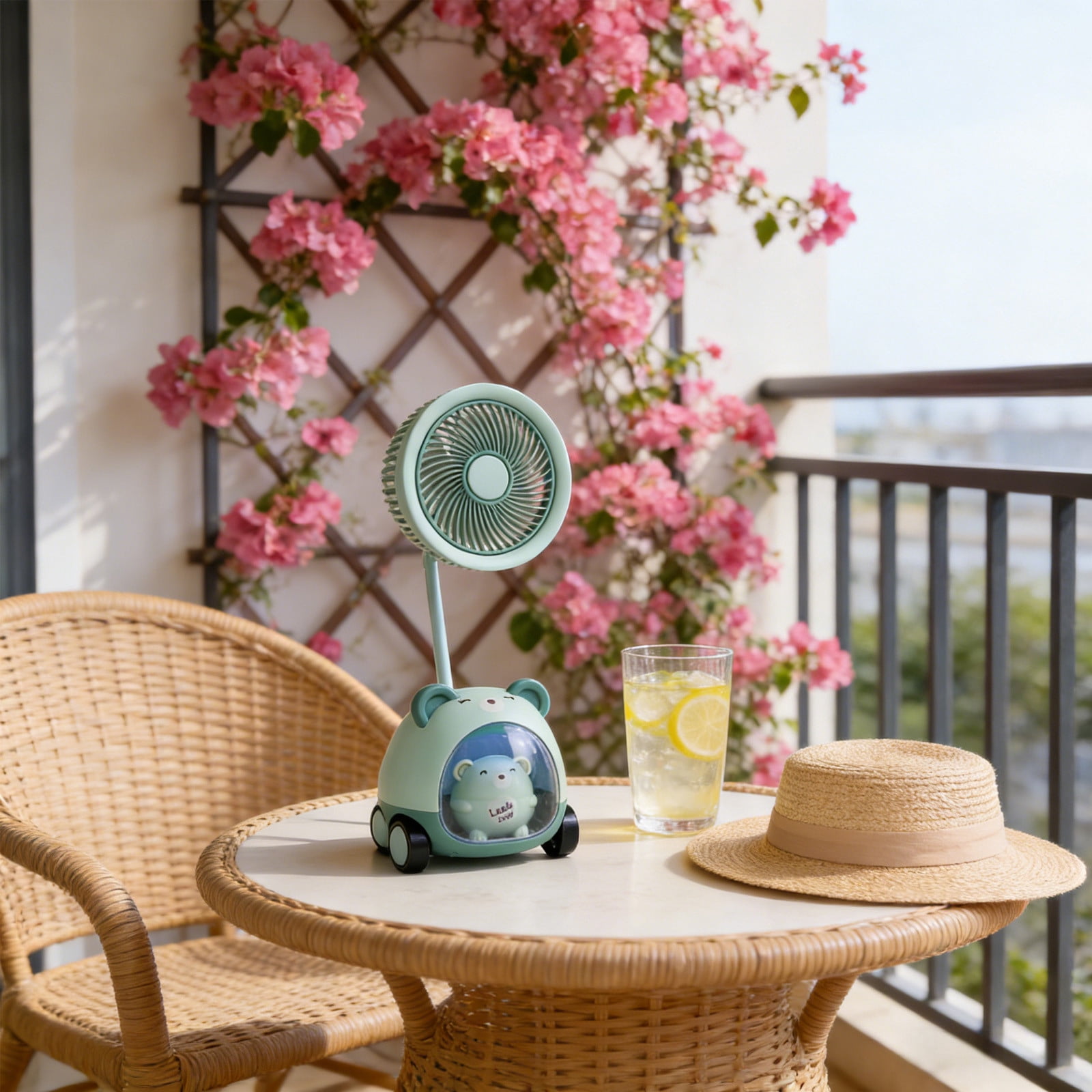 Pencil Sharpener Fan with Light, 3.7x3.22x7.87 Inch Portable Desktop ...