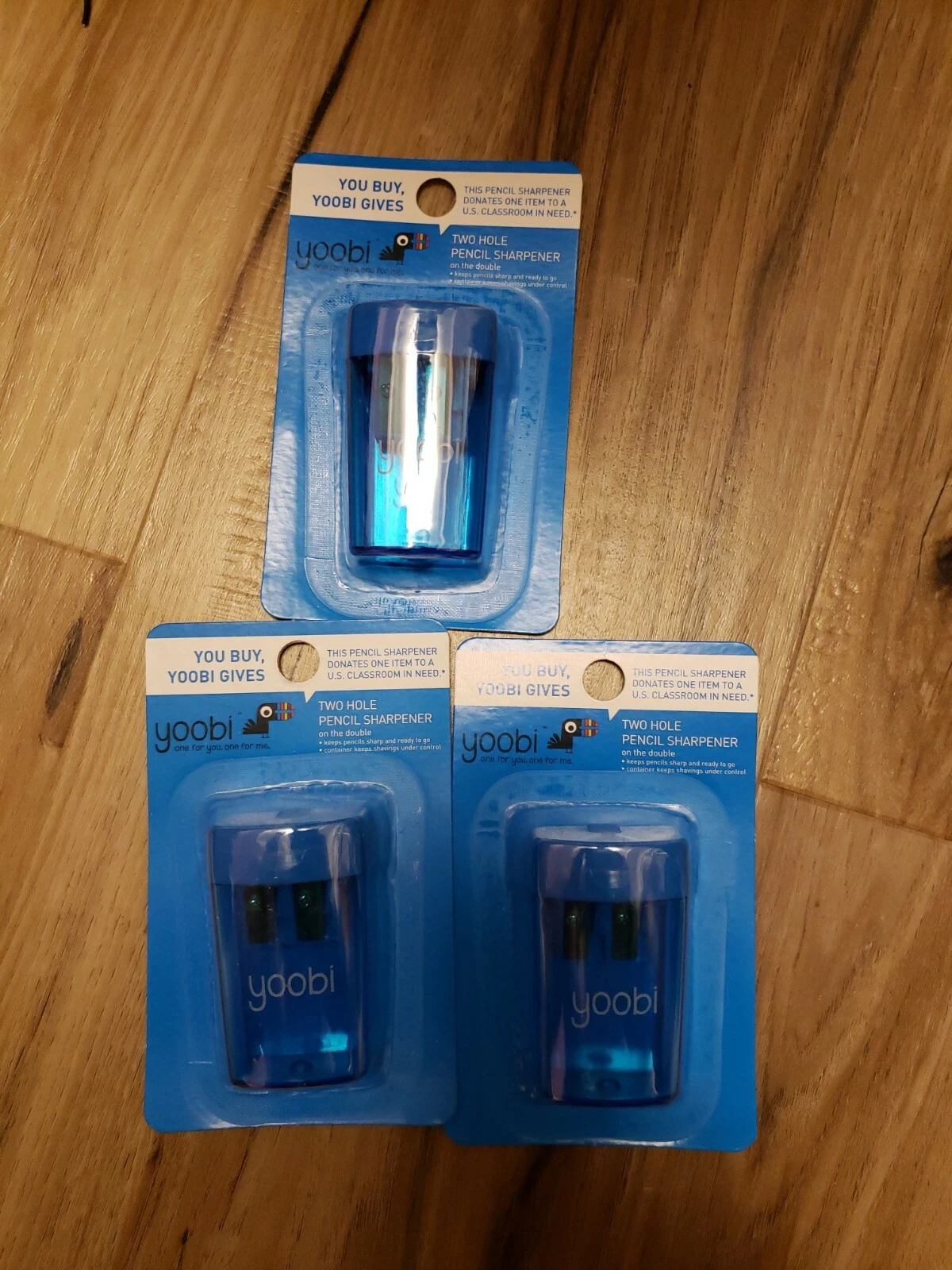 Pencil Sharpener Lot Of 3 Blue Plastic Pencil Sharpeners For Office New ...