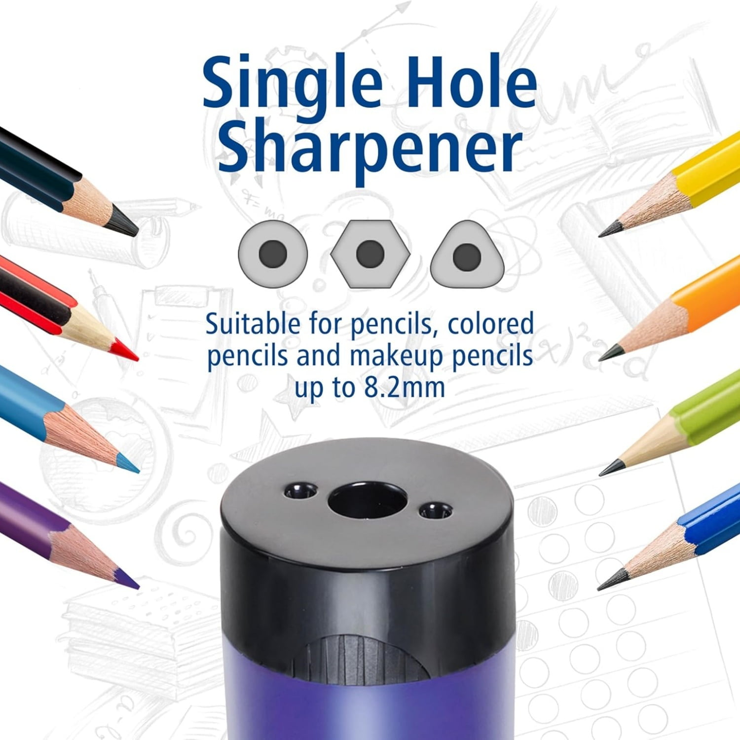 Pencil Sharpener with Screw Lid and Tub - No Spill Compact Design for ...