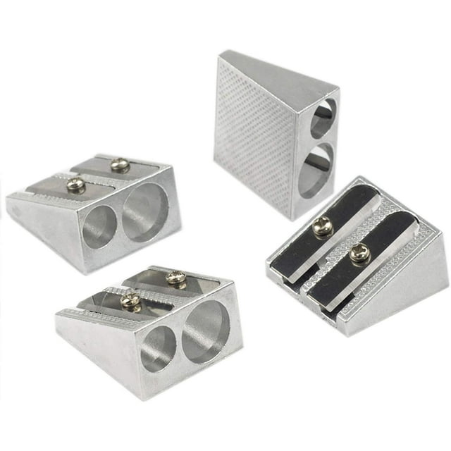 Pencil Sharpeners Manual Twin Metal Dual Sharpening Blade Double Holes ...