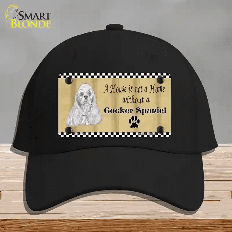 Pencil Sketch Cocker Spaniel Novelty License Plate Hat Cotton Black ...