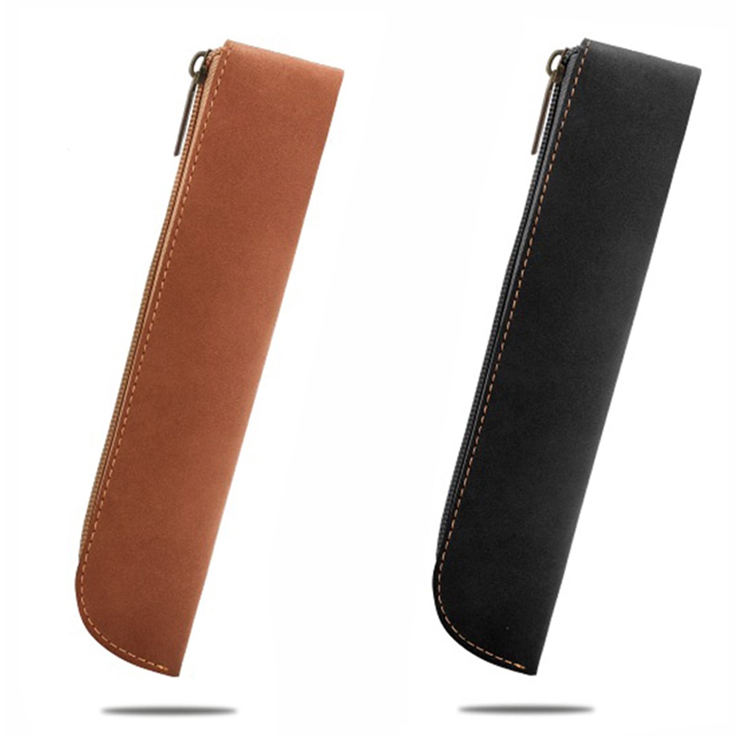 Pencil Zipper Pouch,Leather Pen Pencil Pouch,Happon 2 Pcs Stationery ...