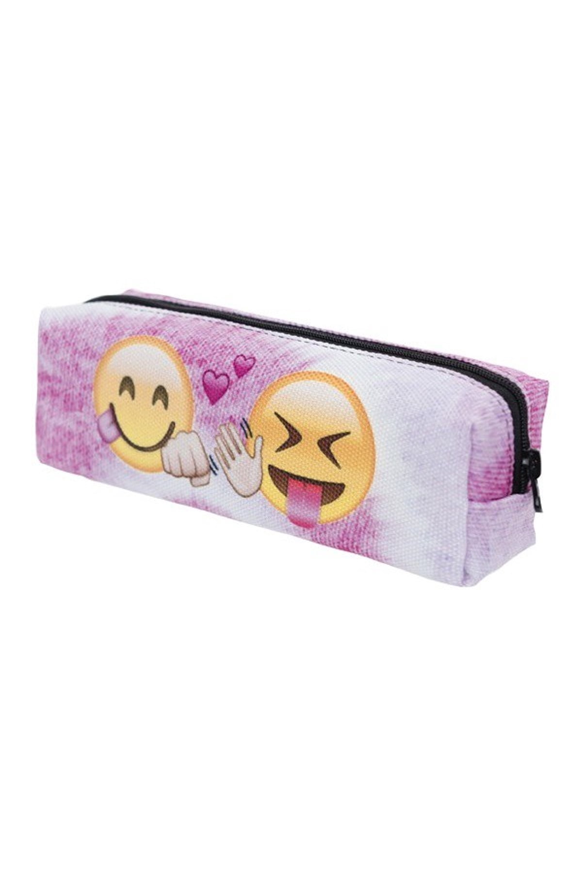Pencil or Cosmetic Rectangle Zipper Case Pound and Tongue Out Faces ...