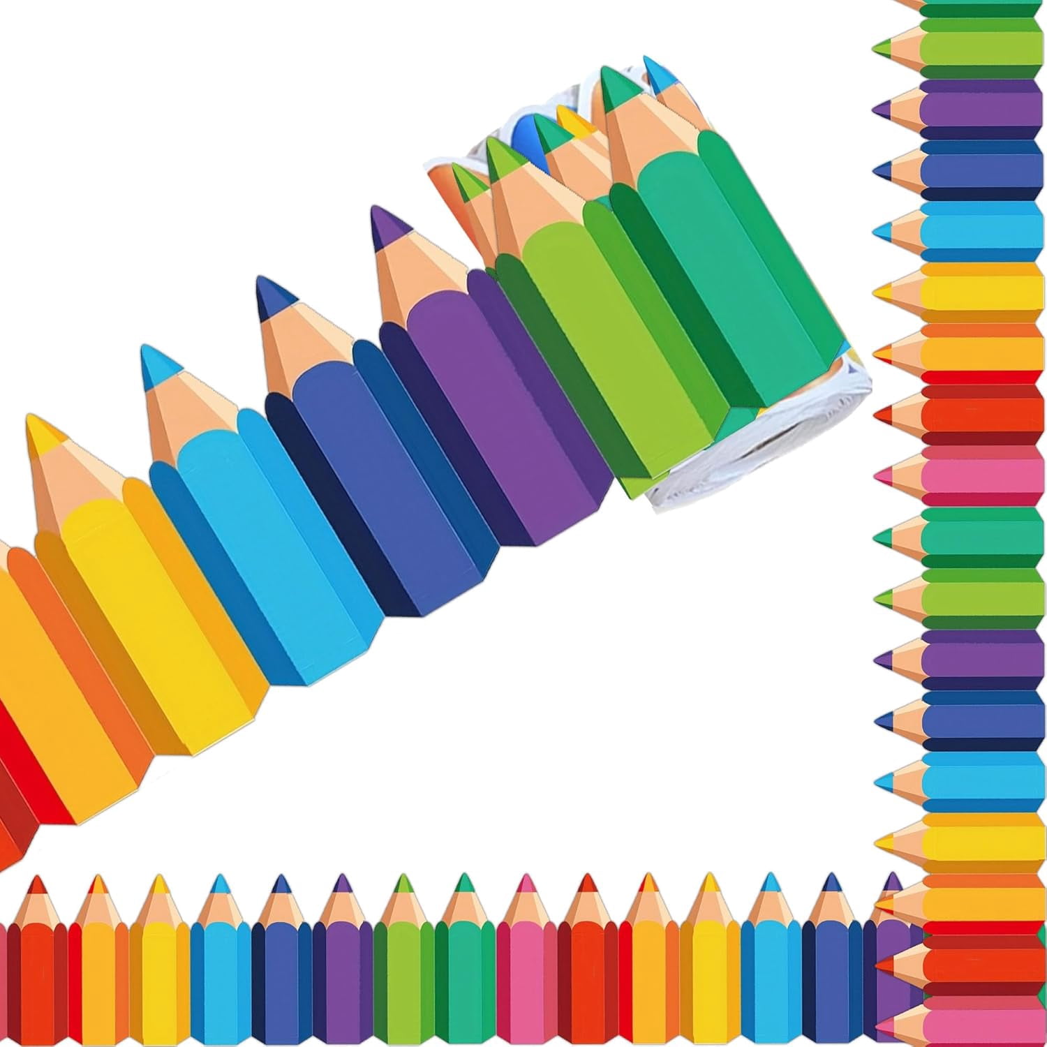 Pencile Bulletin Board Borders Strips Back-to-School Decoration Borders ...